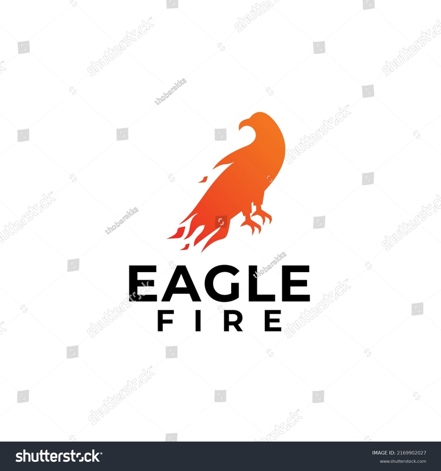Eagle Bird Fire Icon Logo Design Stock Vector (Royalty Free) 2169902027 ...