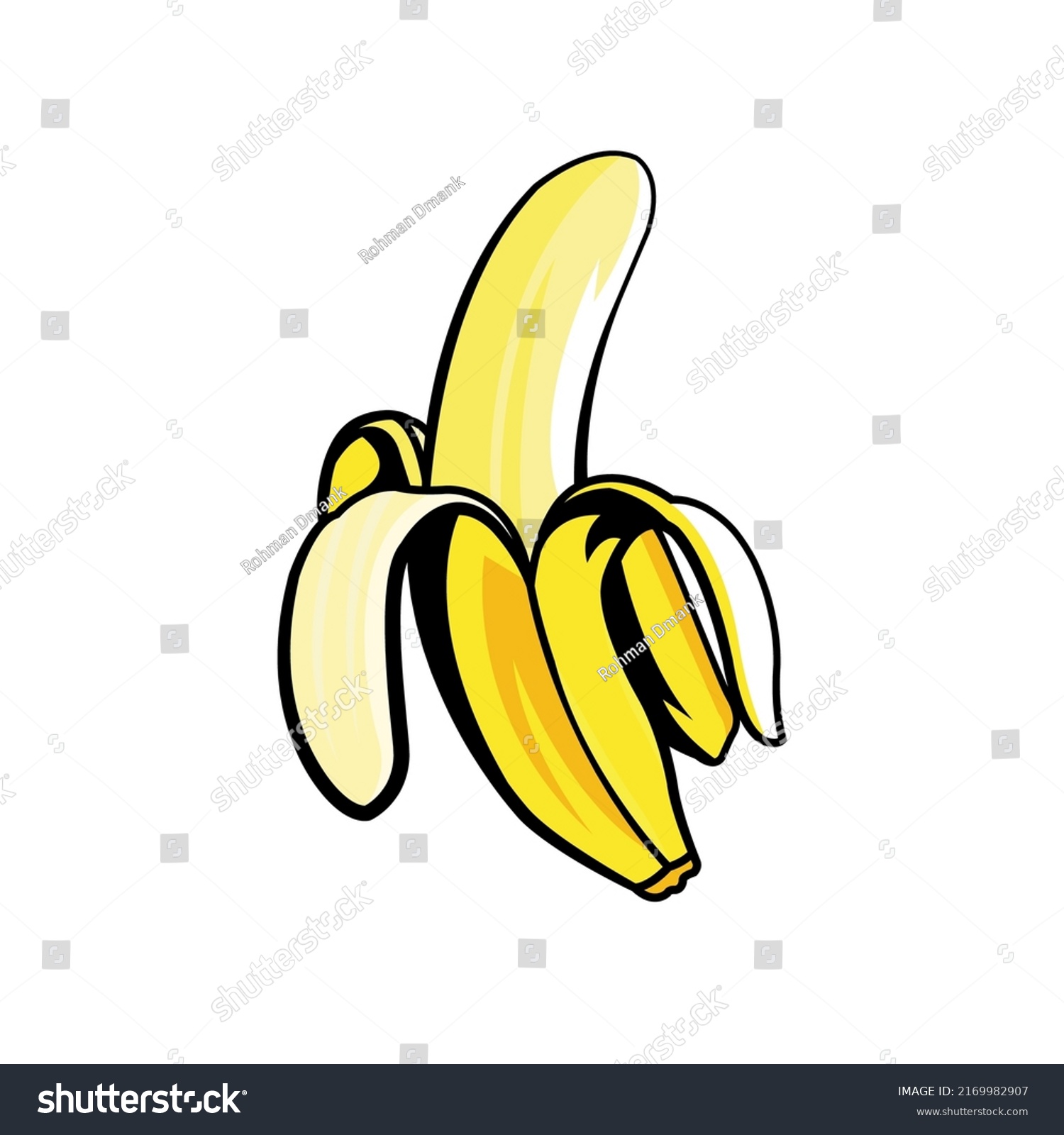 Peeled Banana Vector Bright Appetizing Illustration Stock Vector ... Peeled Banana Vector Bright Appetizing Illustration Stock Vector ...