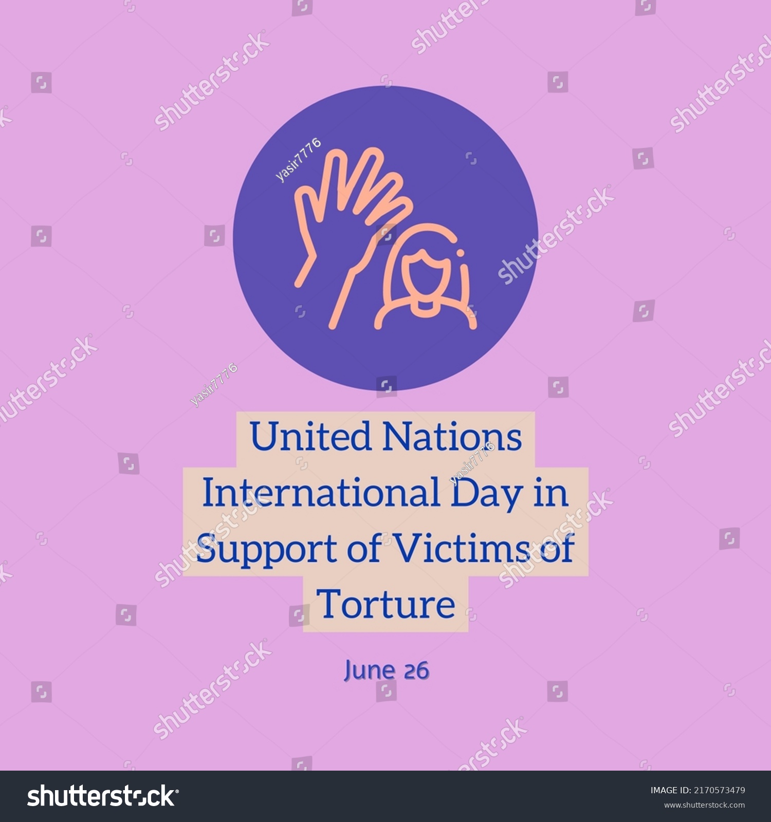United Nations International Day Support Victims Stock Illustration