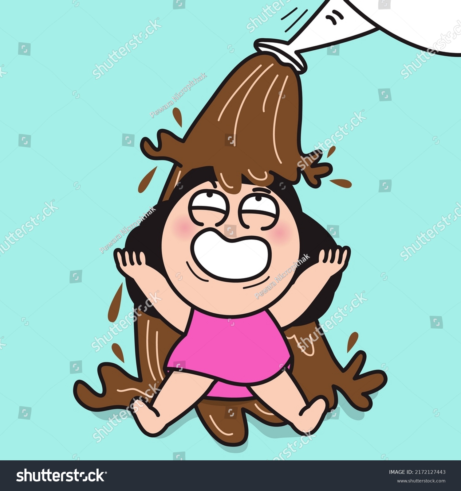 Funny Girl Taking Shower Coffee Cup Stock Vector Royalty Free