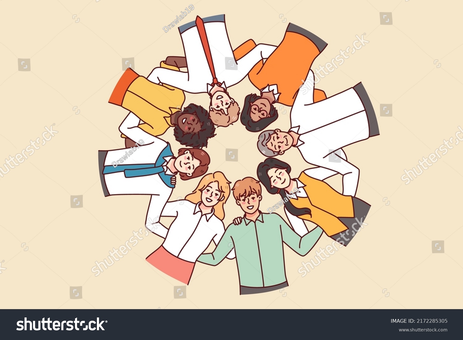 Bottom View Diverse Multiracial People Stand Stock Vector (Royalty Free ... Bottom View Diverse Multiracial People Stand Stock Vector (Royalty Free ...