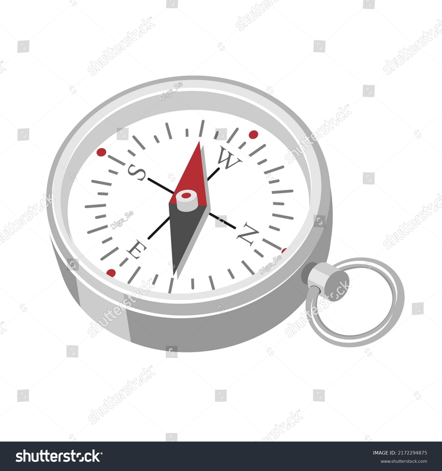 Tourist Green Compass Vector Clipart Stock Vector Royalty Free 2172294875 Shutterstock