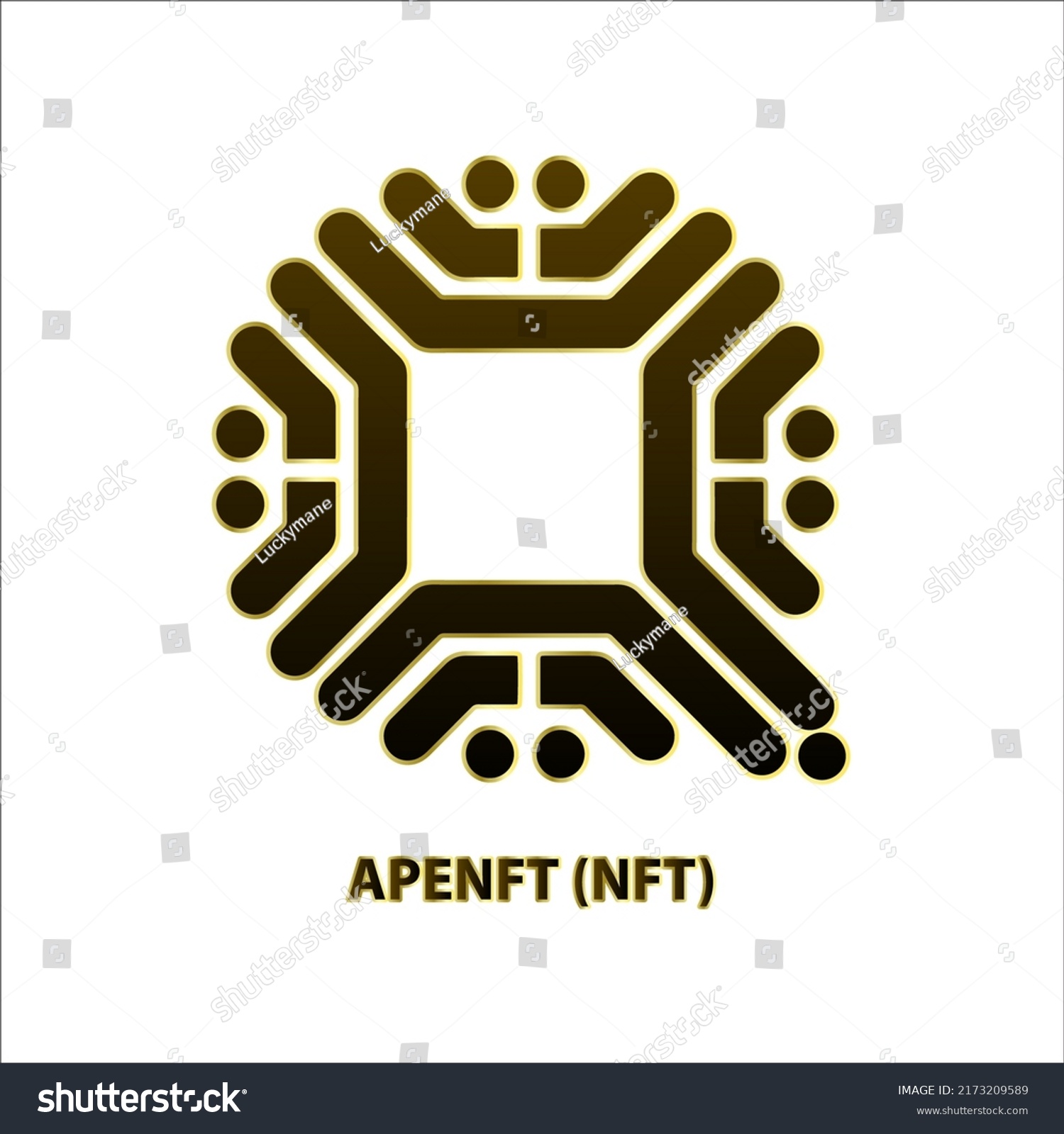 Icon Structure Apenft Nft Coin Black Stock Vector Royalty Free 2173209589 Shutterstock