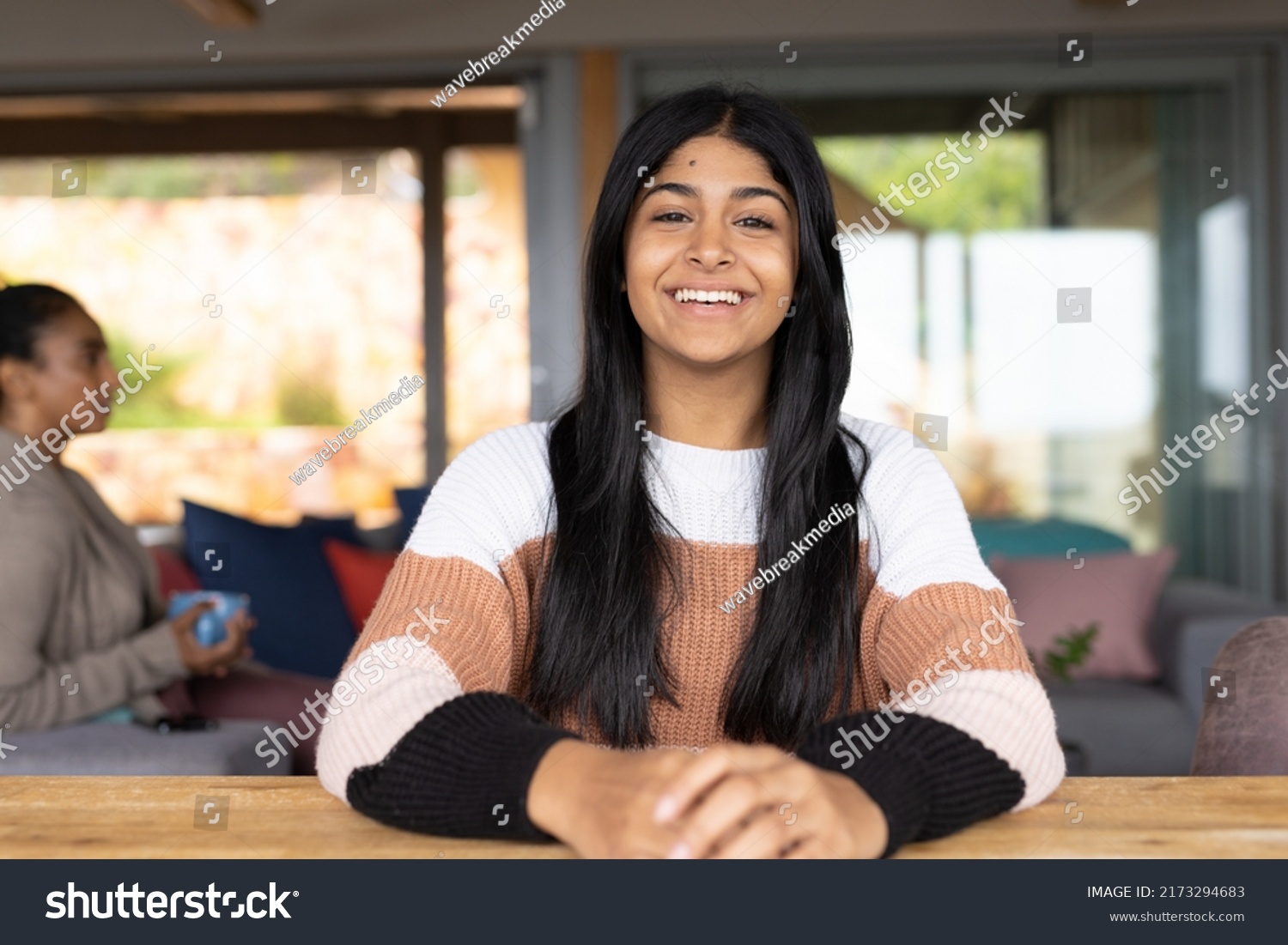 Portrait Happy Biracial Teenage Girl Sitting Stock Photo 2173294683 ... Portrait Happy Biracial Teenage Girl Sitting Stock Photo 2173294683 ...