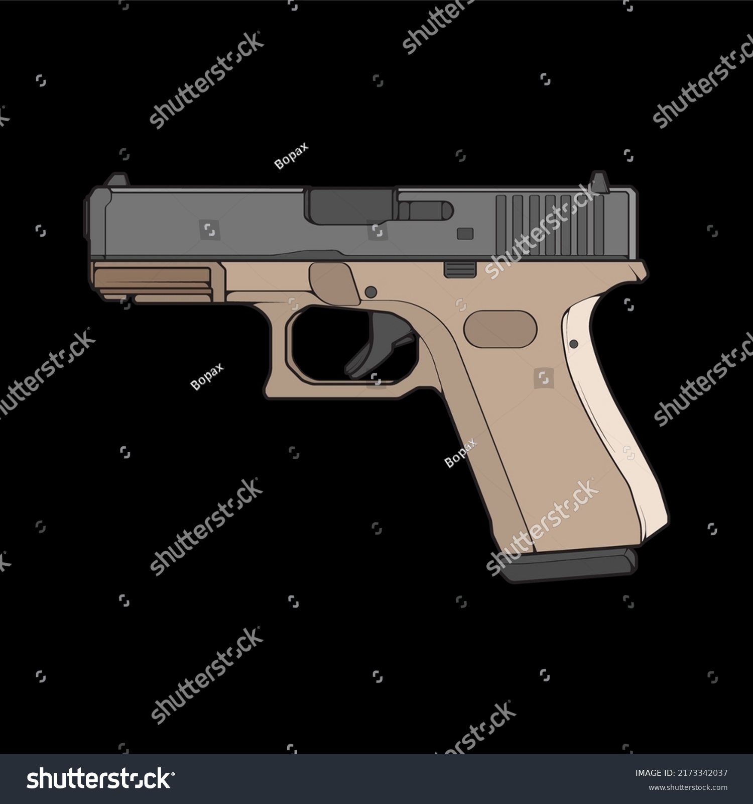 Firearms Vector Style Shooting Gun Weapon Stock Vector (Royalty Free ...