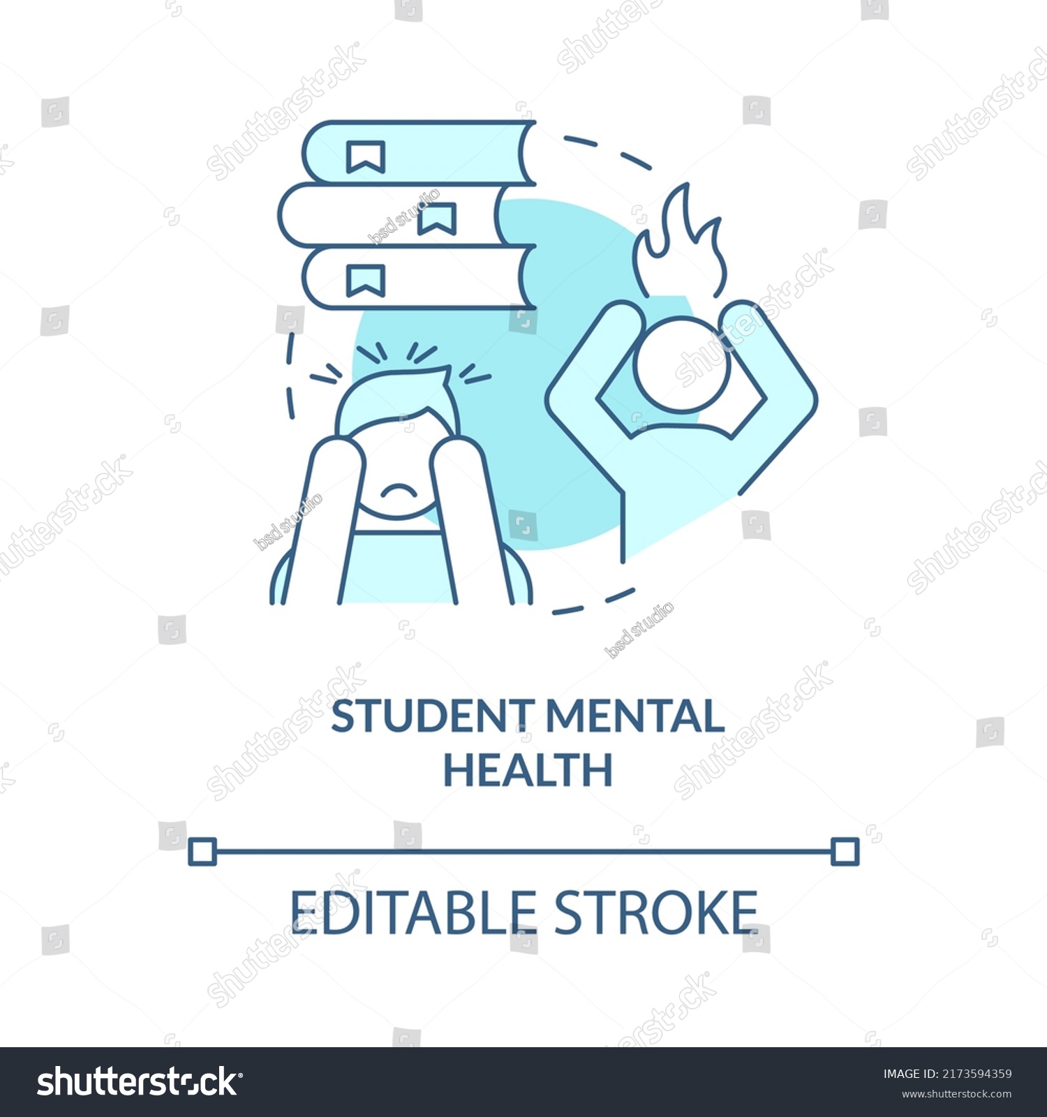 Student Mental Health Turquoise Concept Icon Stock Vector (Royalty Free ... Student Mental Health Turquoise Concept Icon Stock Vector (Royalty Free ...