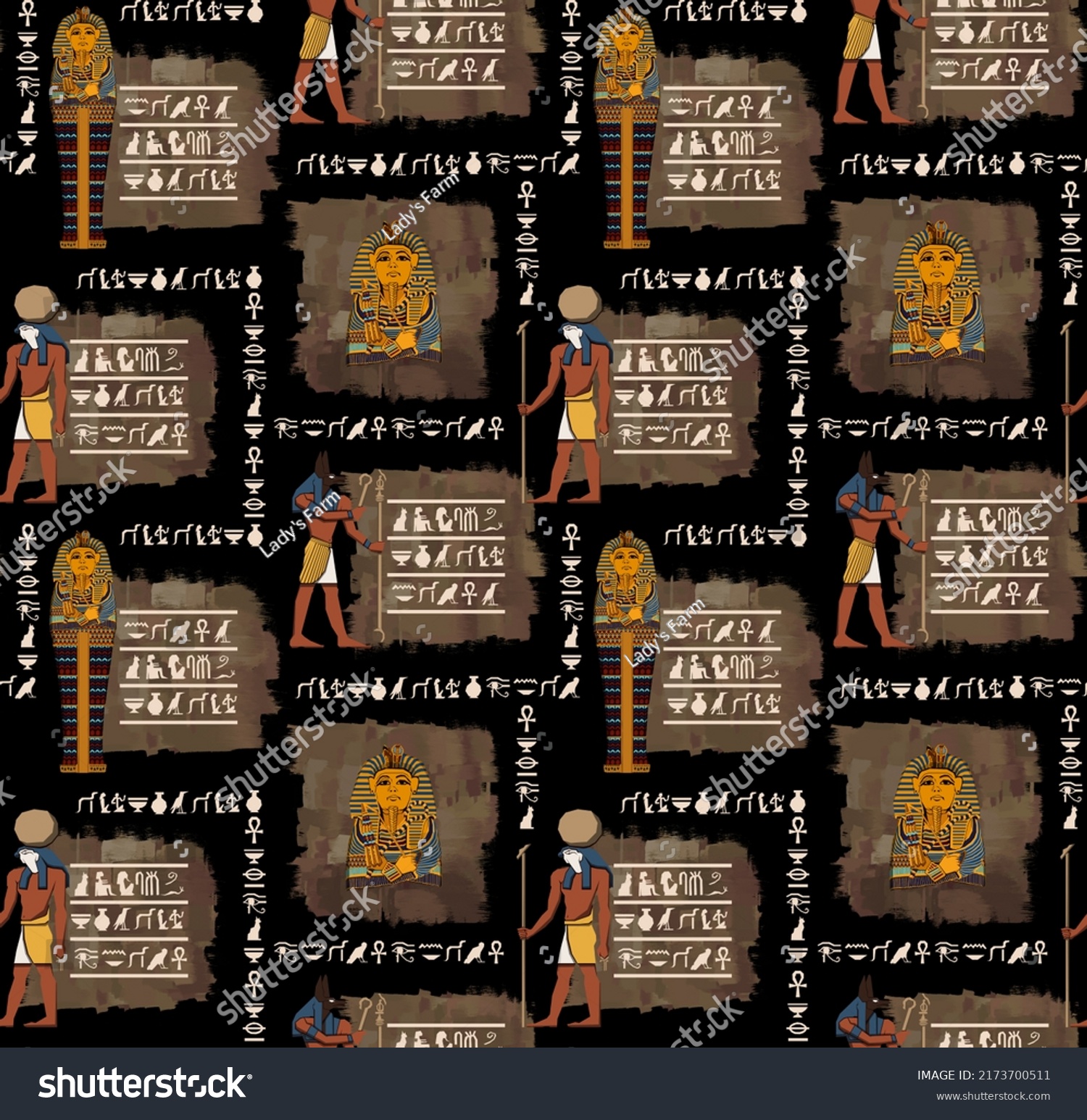 Ancient Egypt Backgroundegyptian Hieroglyph Symbolancient Culture Stock