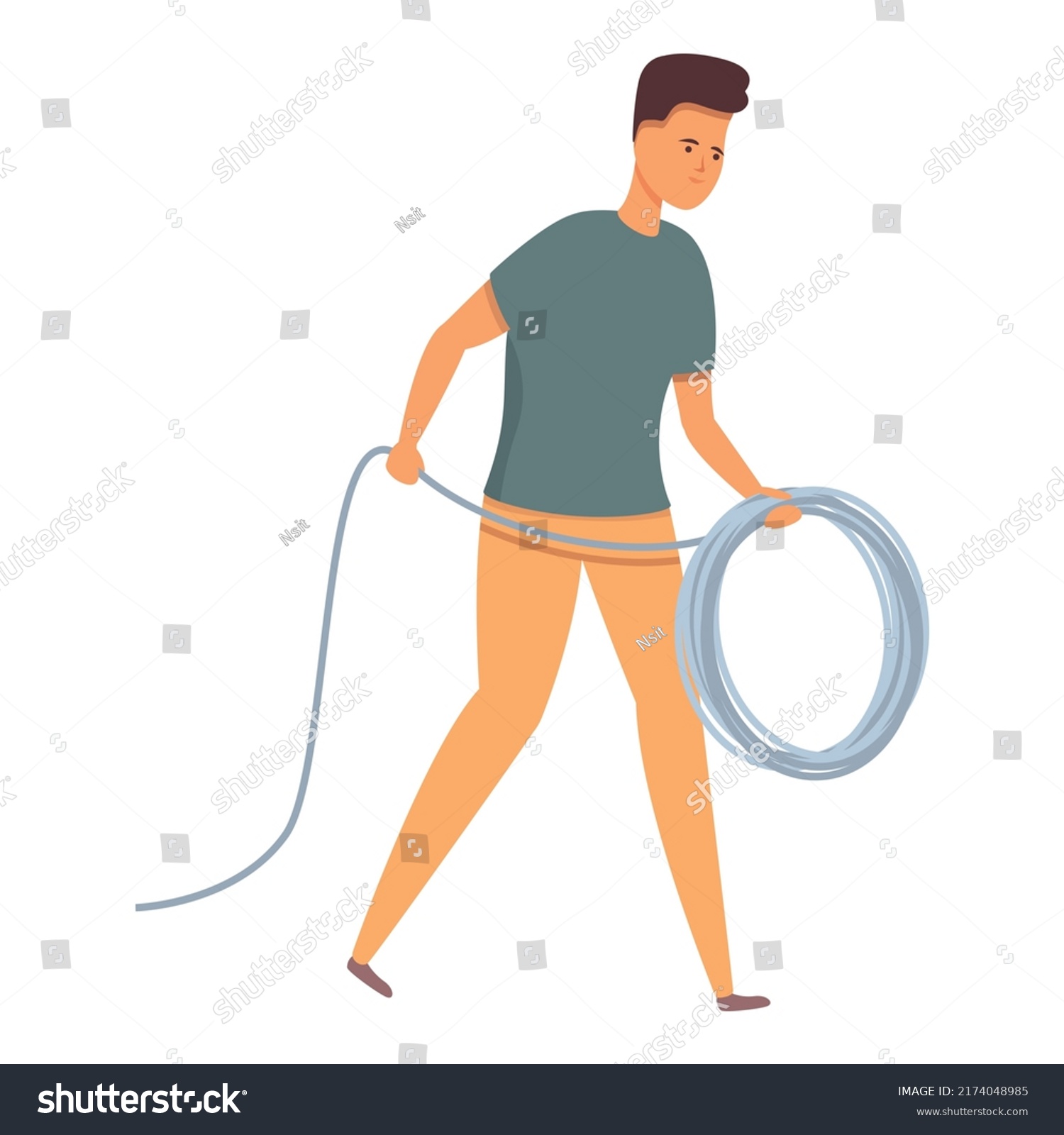 Engineer Network Cable Icon Cartoon Vector Stock Vector (Royalty Free ...