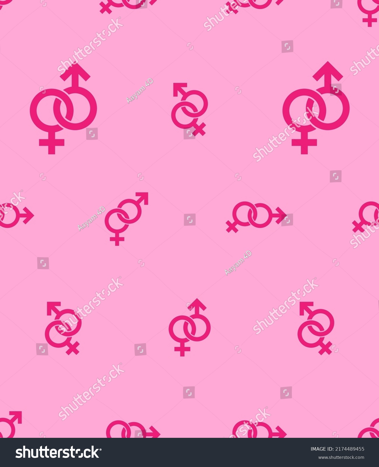 Gender Symbol Icon Seamless Pattern Male Stock Vector Royalty Free