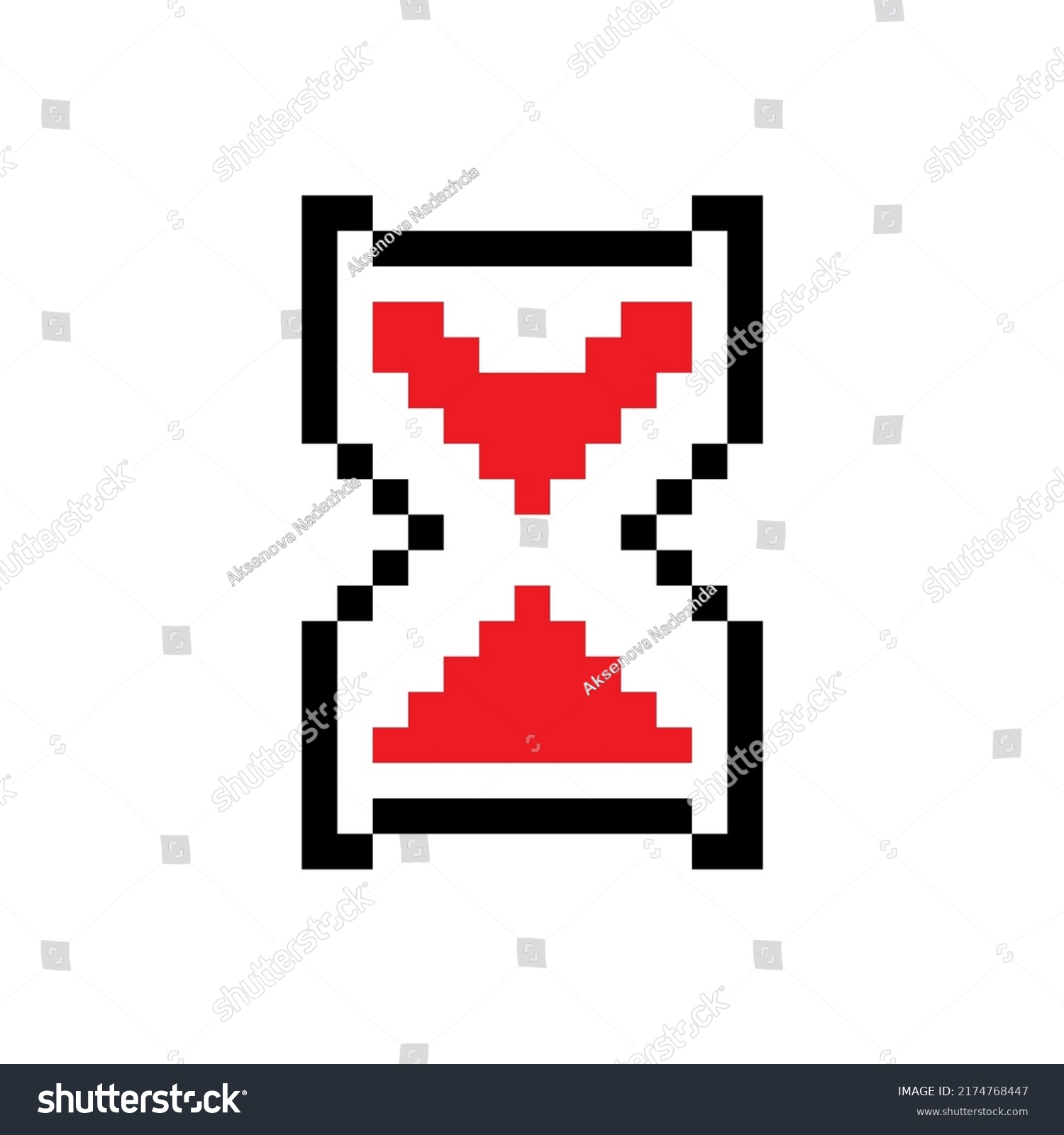 Hourglass Pixel Art Icon Illustration White Stock Vector Royalty Free 2174768447 Shutterstock