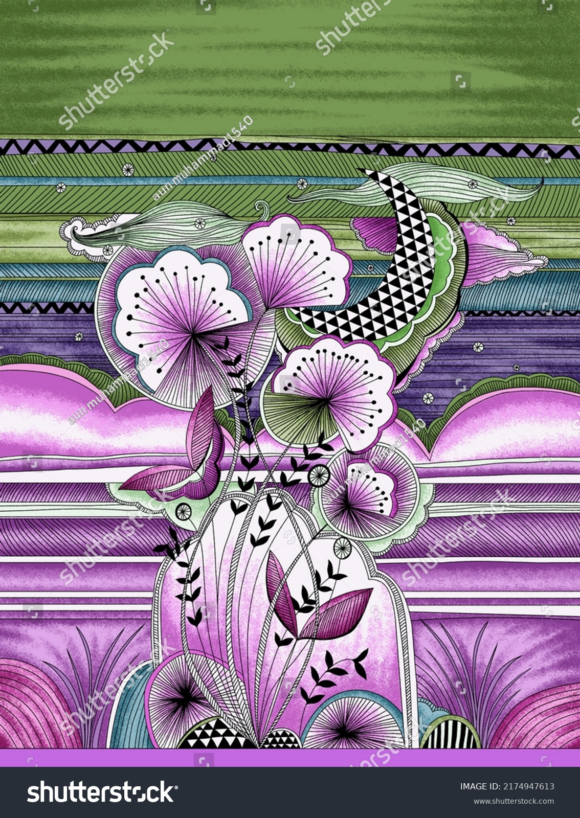 Decorative Seamless Pattern Borders Flowers Leaves Stock Illustration ... Decorative Seamless Pattern Borders Flowers Leaves Stock Illustration ...