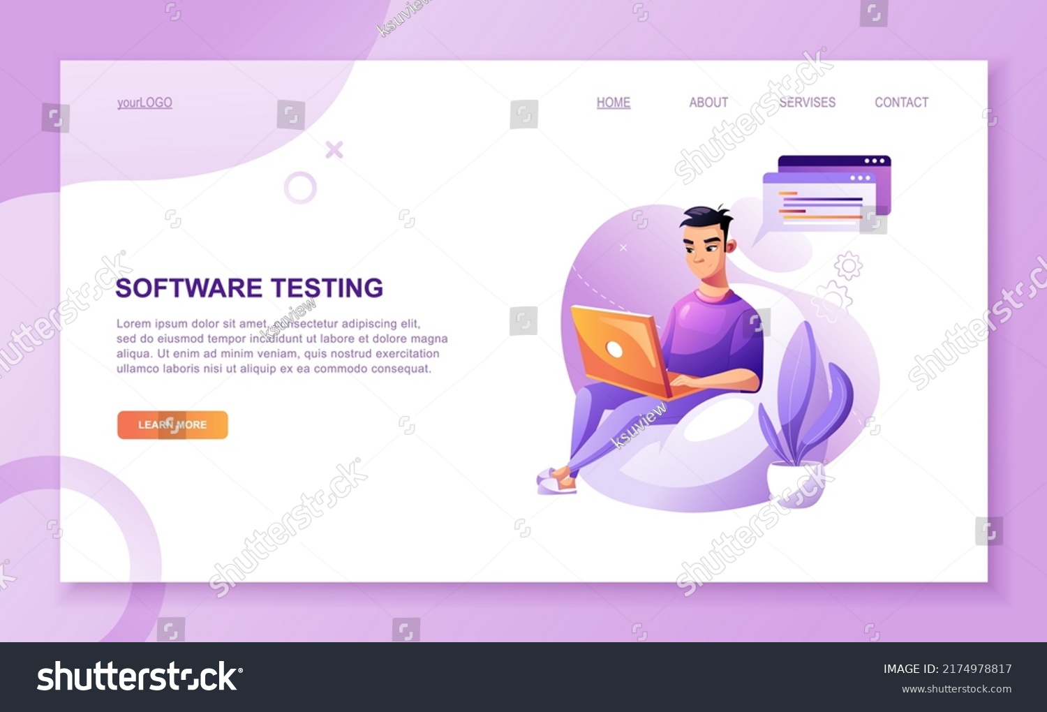 Programming Concept Web Engineer Work Vector Stock Vector (Royalty Free ...