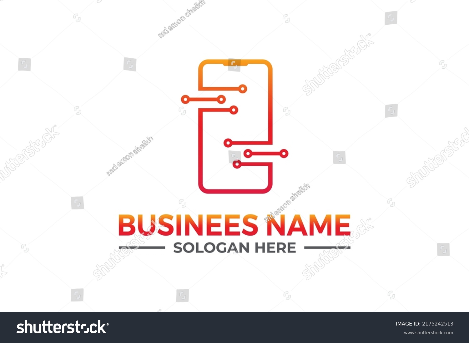 Mobile Tech Data Logo Digital Technology Stock Vector (Royalty Free ...