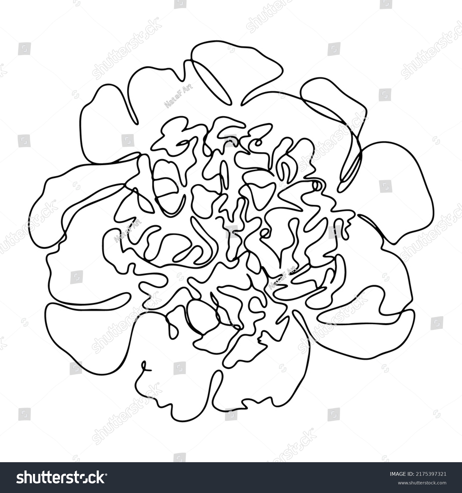 One Line Drawing Single Continuous Line Stock Vector Royalty Free