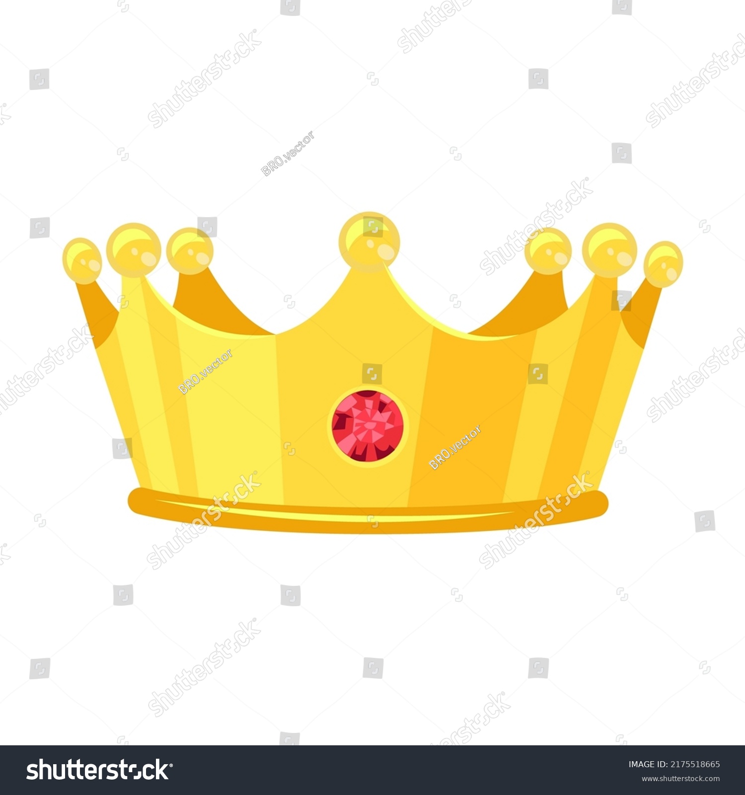 Golden Crown Vector Illustration Accessory Royals Stock Vector Royalty
