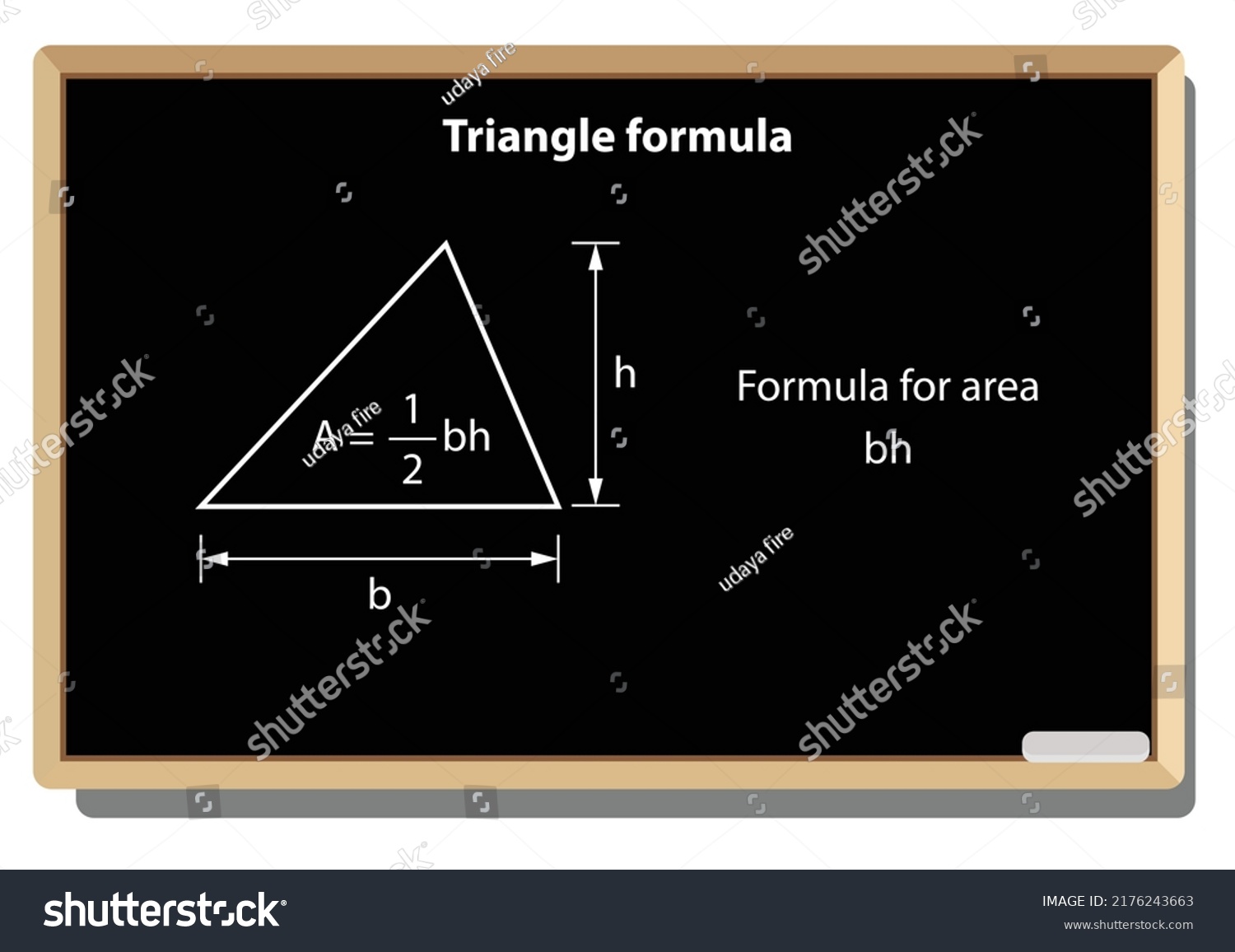 Triangle Formula Geometry Shapes Areas Formulas Stock Vector Royalty Free 2176243663