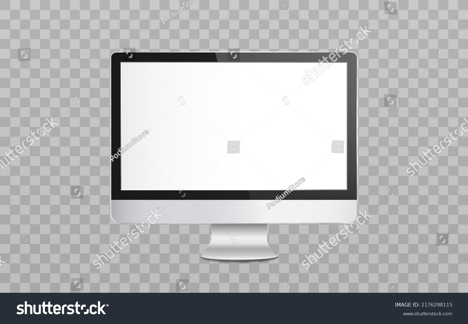 Realistic Computer Monitor Isolated On Transparent Stock Vector ... Realistic Computer Monitor Isolated On Transparent Stock Vector ...