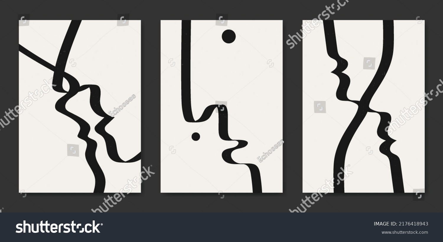 Abstract Aesthetic Mid Century Modern Shape Stock Vector Royalty Free