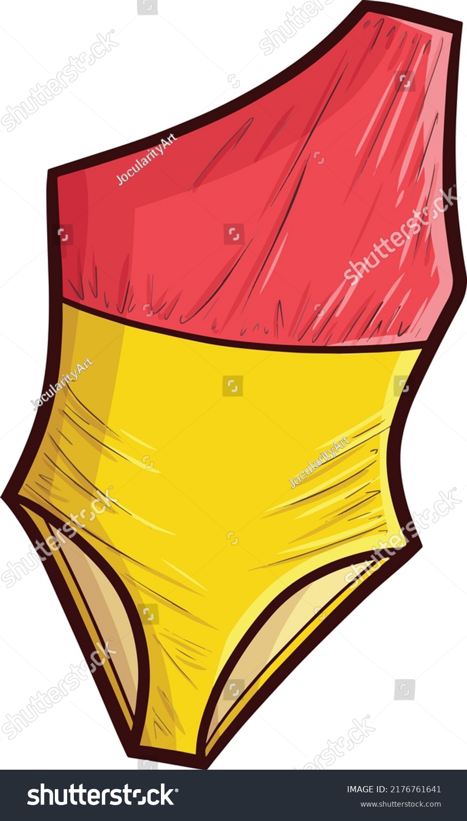 Sexy Red Yellow Womens Swimsuit Cartoon Stock Vector Royalty Free 2176761641 Shutterstock