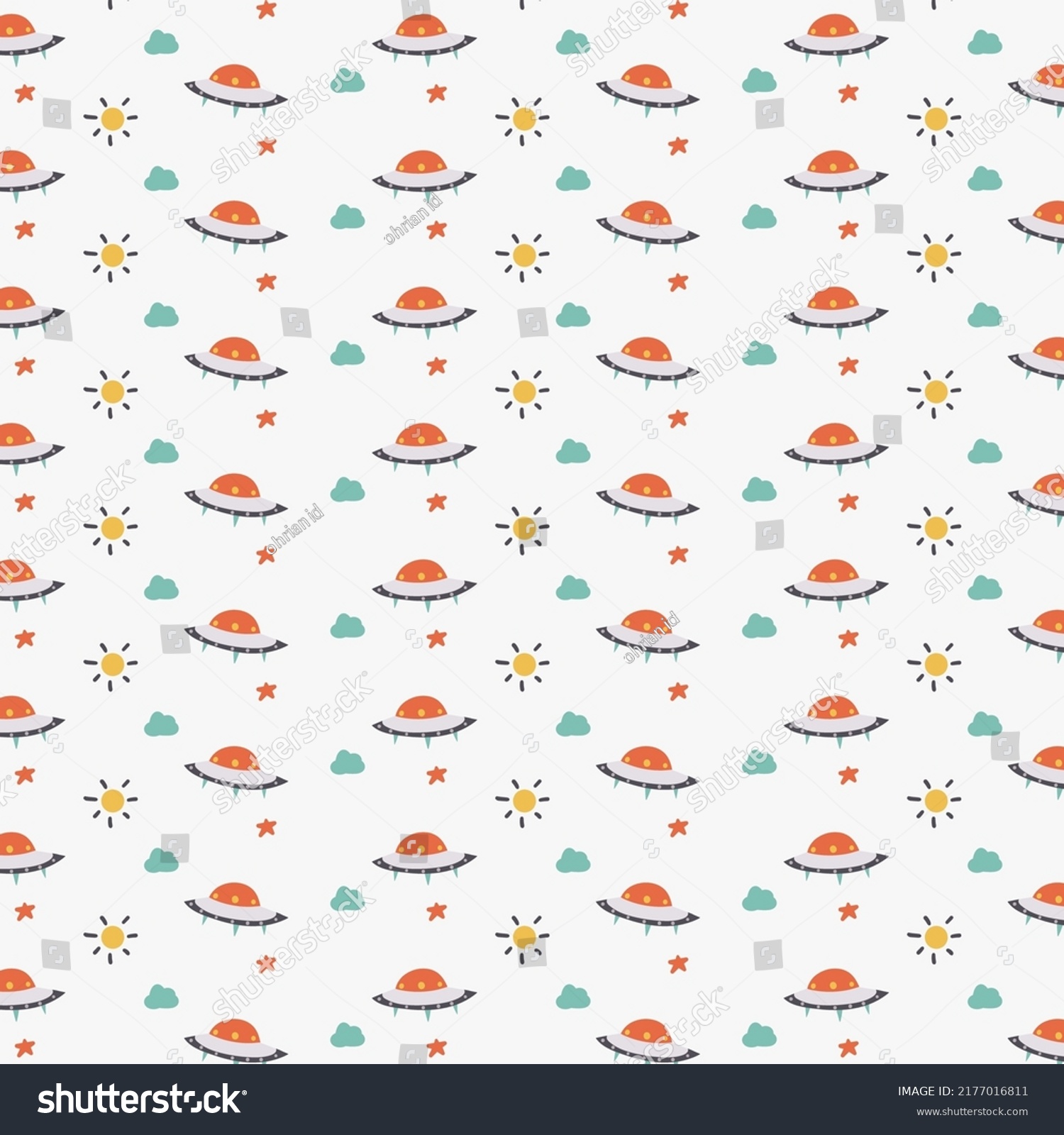 Ufo Pattern Vector Cute Background Pattern Stock Vector (Royalty Free ...