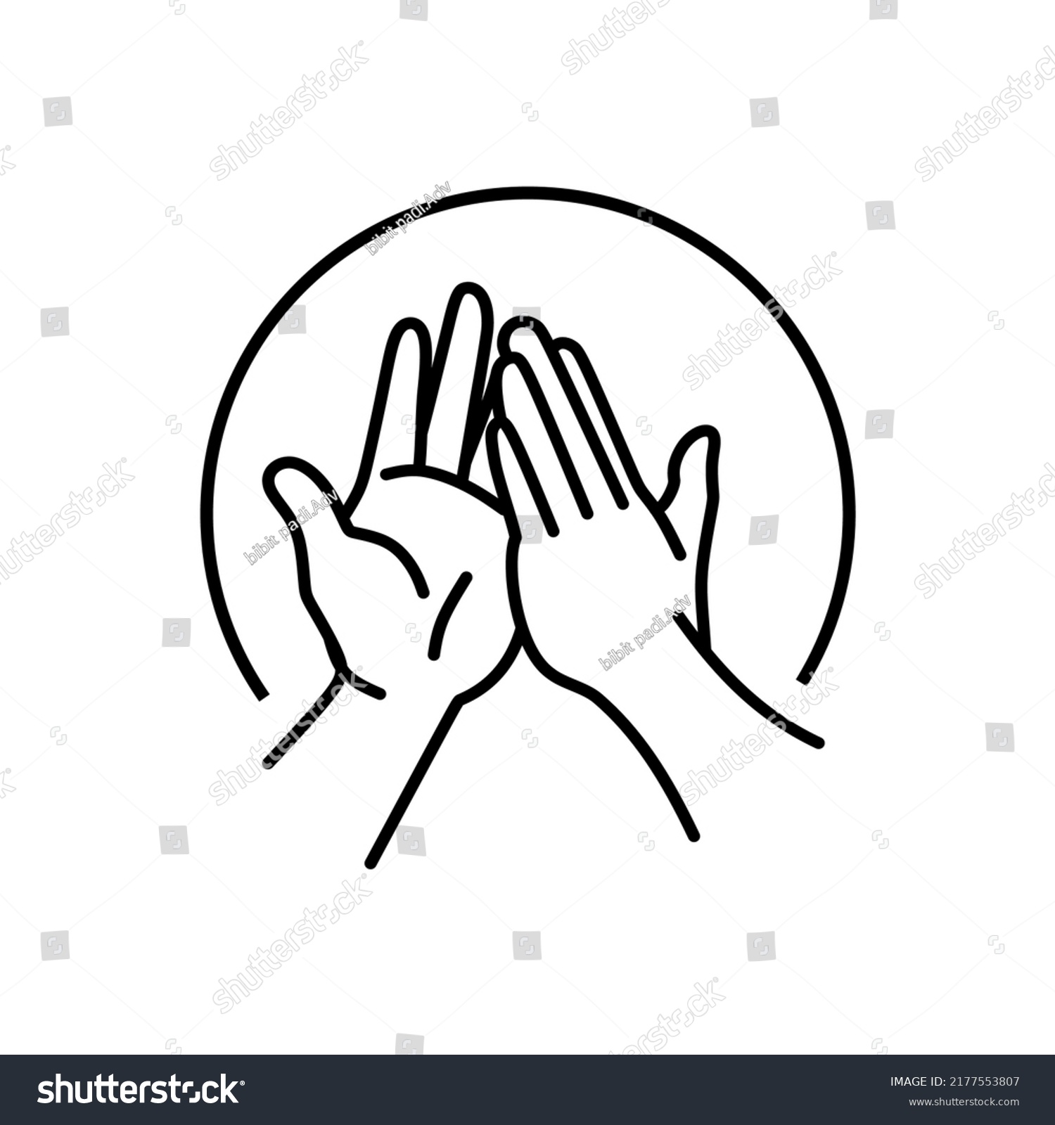 High Five Symbol Logo Vector Illustration Stock Vector Royalty Free 2177553807 Shutterstock