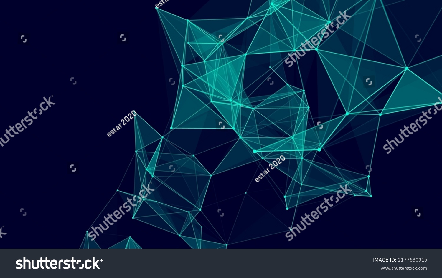 Network Connection Structure Abstract Blue Background Stock Vector Royalty Free 2177630915
