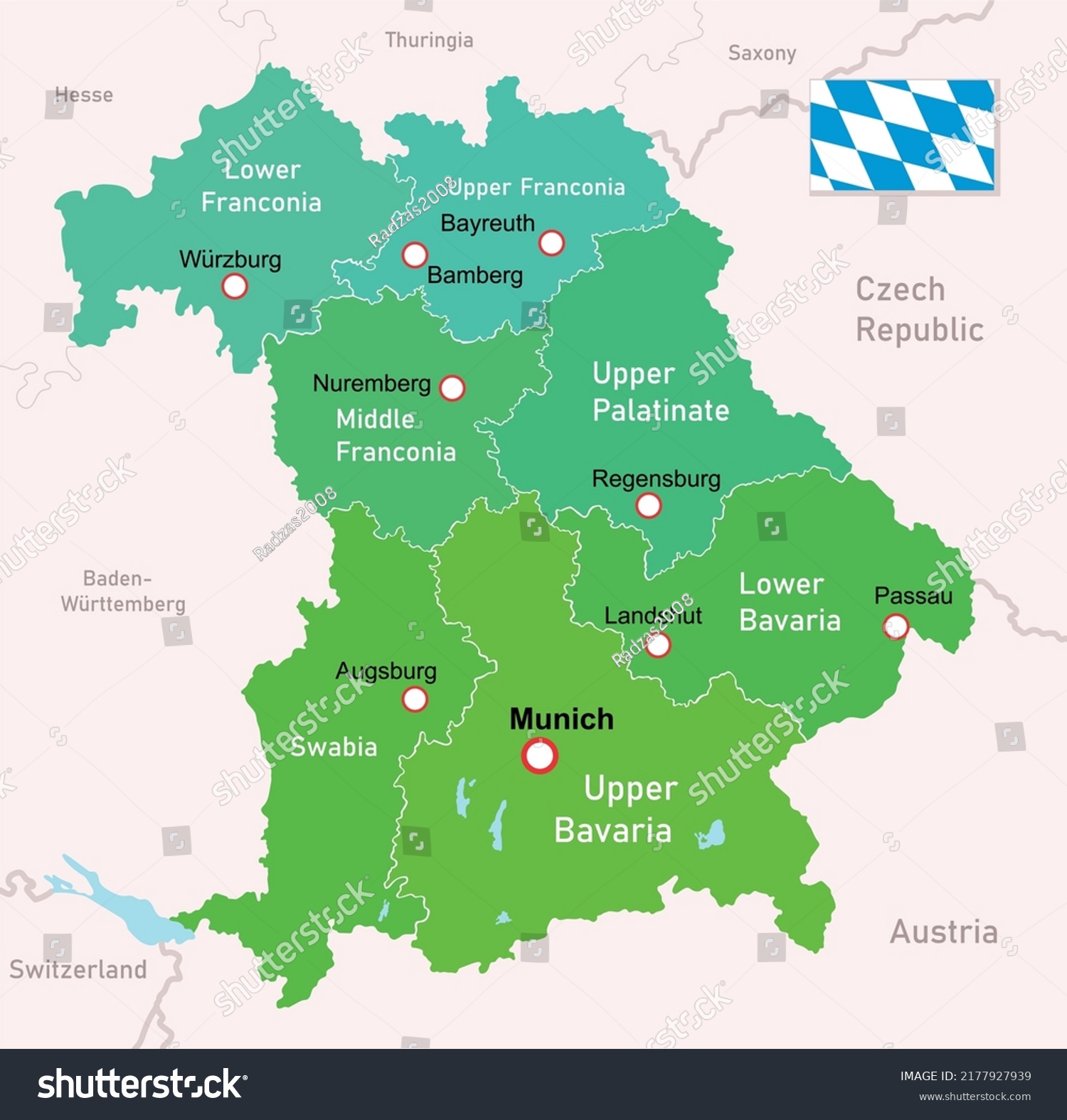 Vector Illustration Bavaria Regions Map Germany Stock Vector (Royalty ... Vector Illustration Bavaria Regions Map Germany Stock Vector (Royalty ...