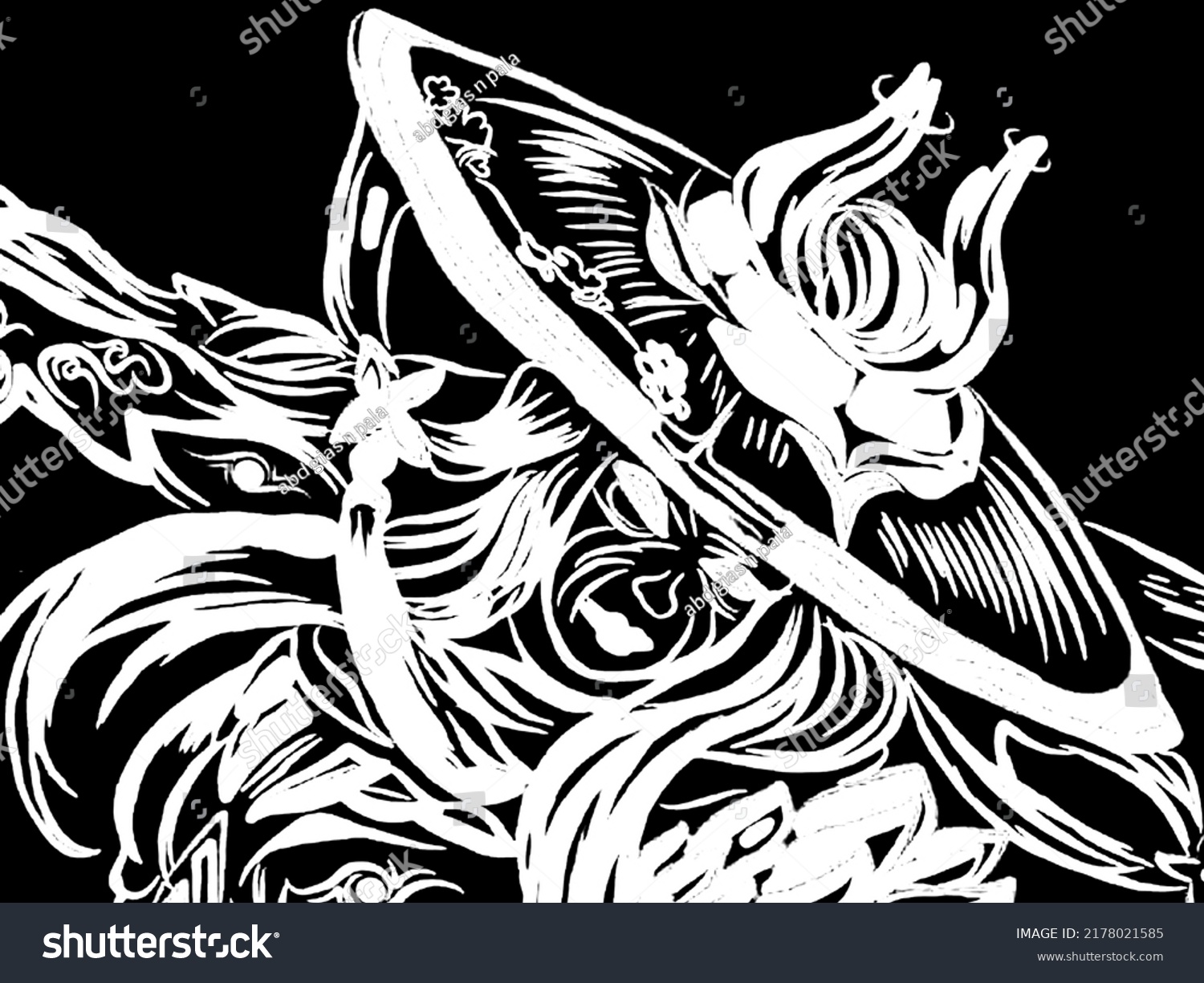 Black White Anime Picture Background Stock Illustration 2178021585 Shutterstock