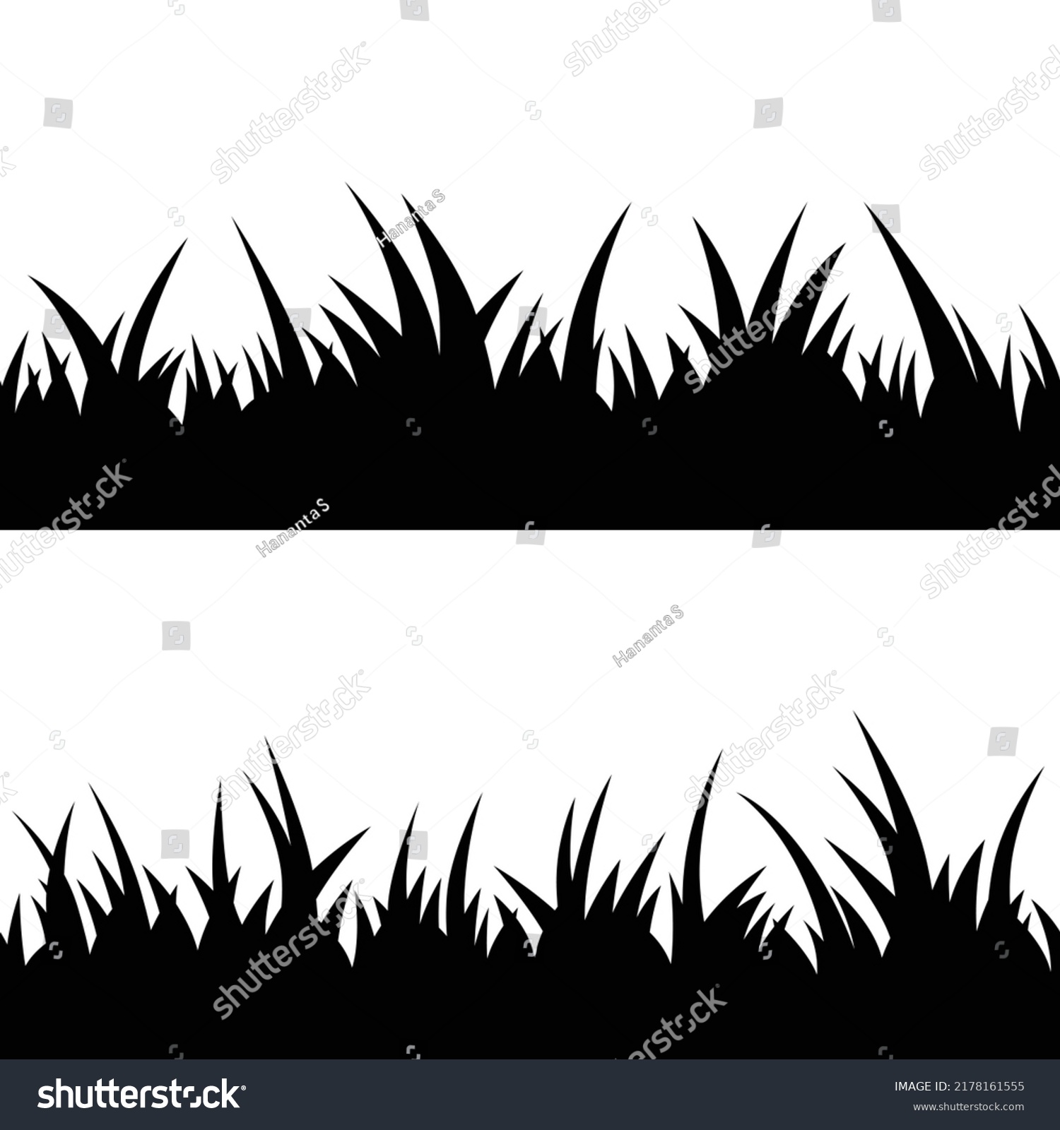 Vector Collection Set Seamless Tall Grass Stock Vector Royalty Free