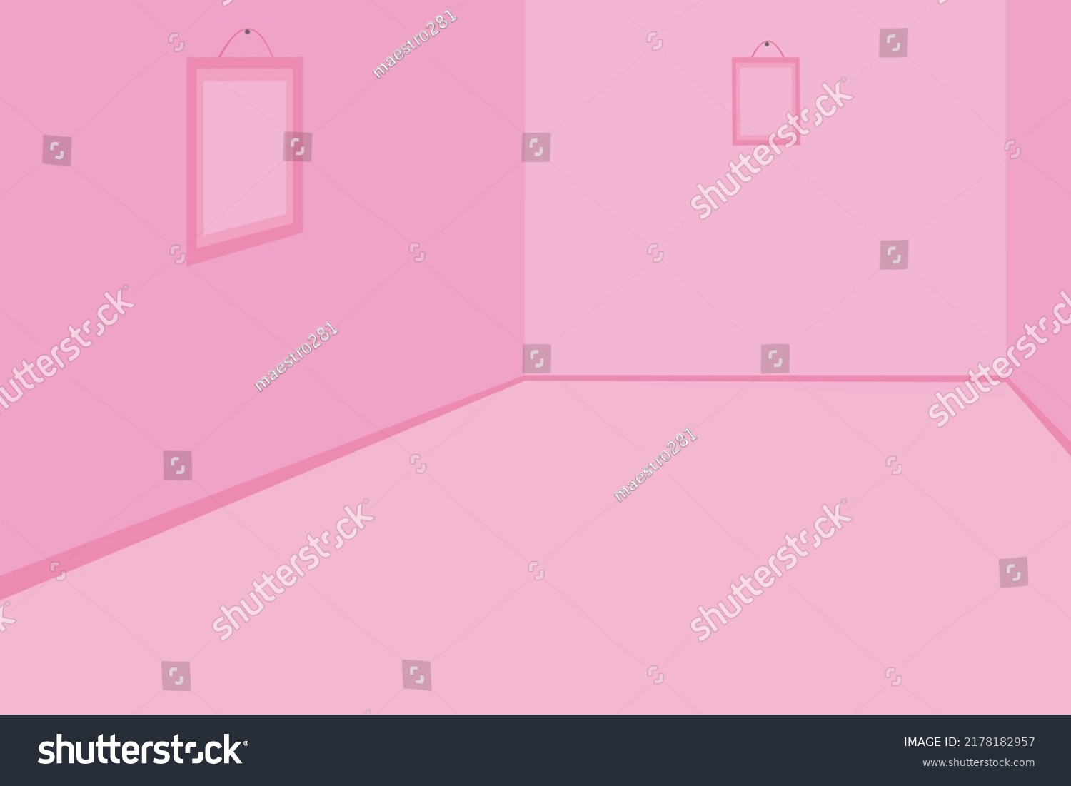 Two Frames Inside Empty House Vector Stock Vector (Royalty Free ...