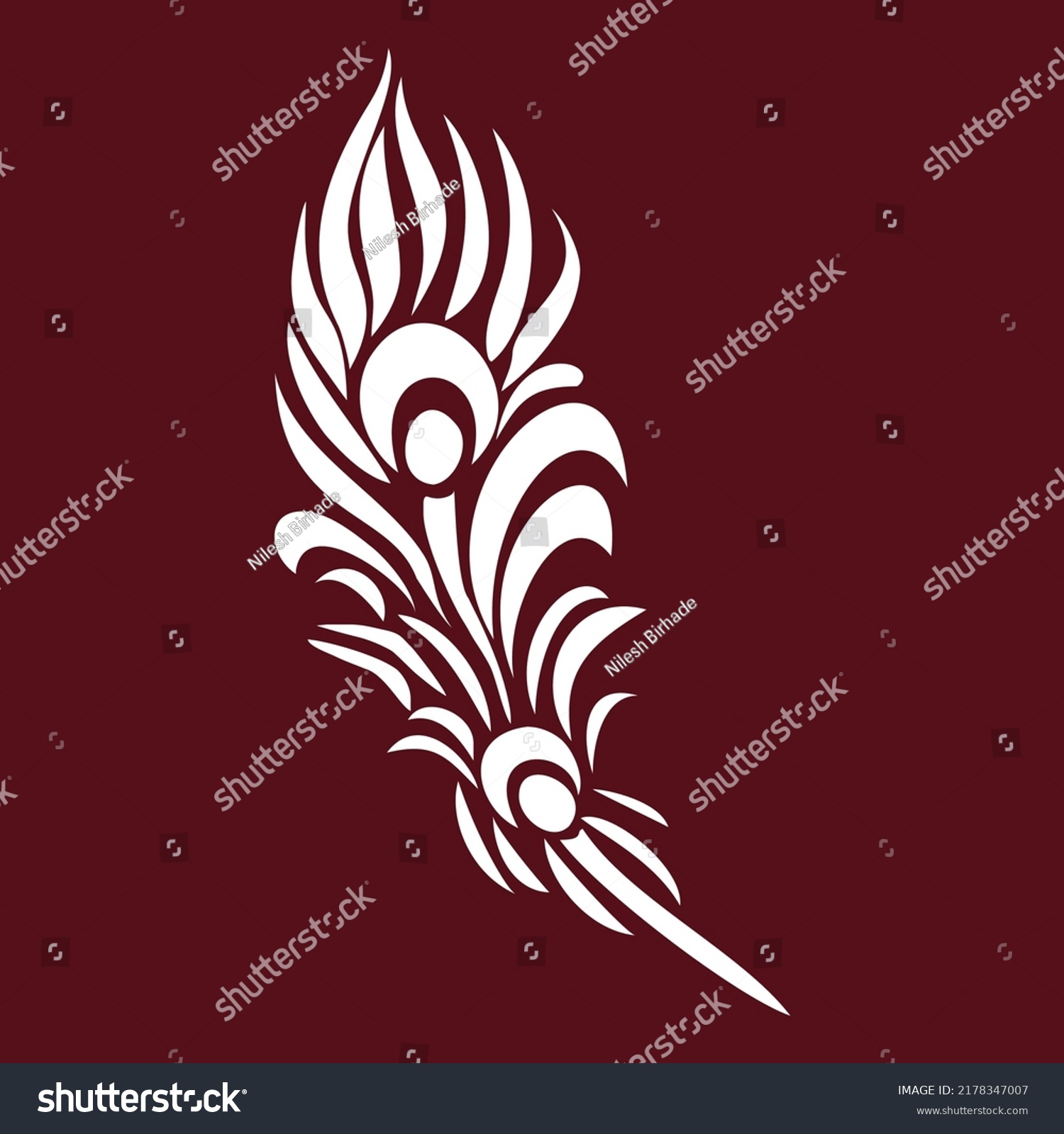 Peacock Feather Vector Art Icons Graphics Stock Vector Royalty Free