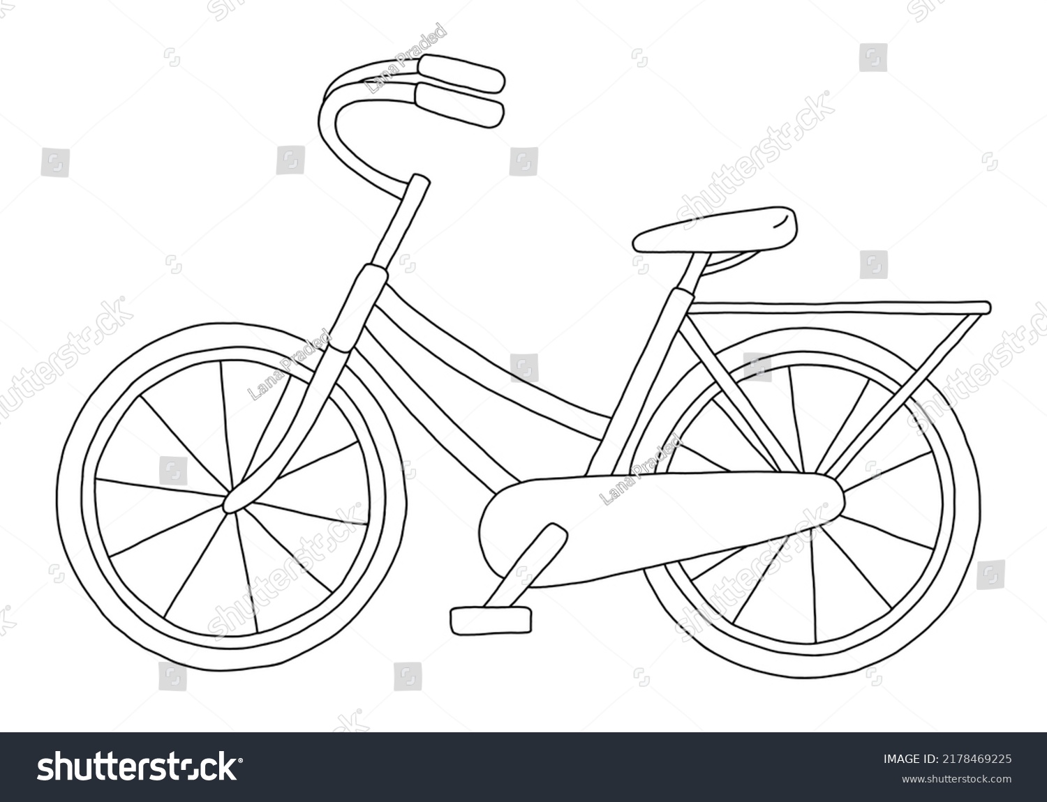 Twowheeled Recreational Bicycle Side View Outline Stock Illustration ... Twowheeled Recreational Bicycle Side View Outline Stock Illustration ...