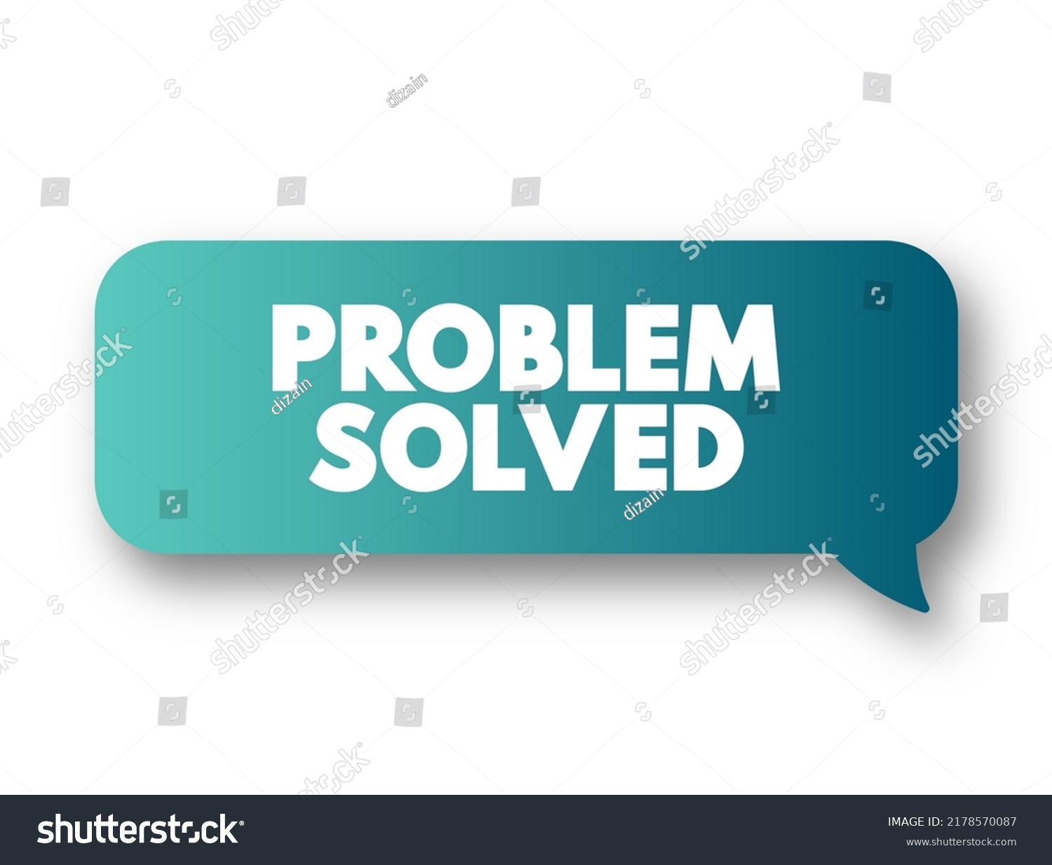Problem Solved Text Message Bubble Concept Stock Vector (Royalty Free ...