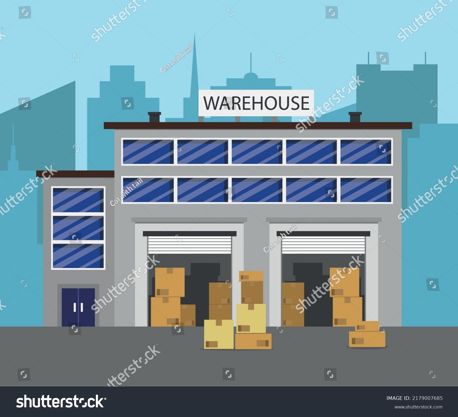 Warehouse Building Logical Center Against Backdrop Stock Vector ... Warehouse Building Logical Center Against Backdrop Stock Vector ...