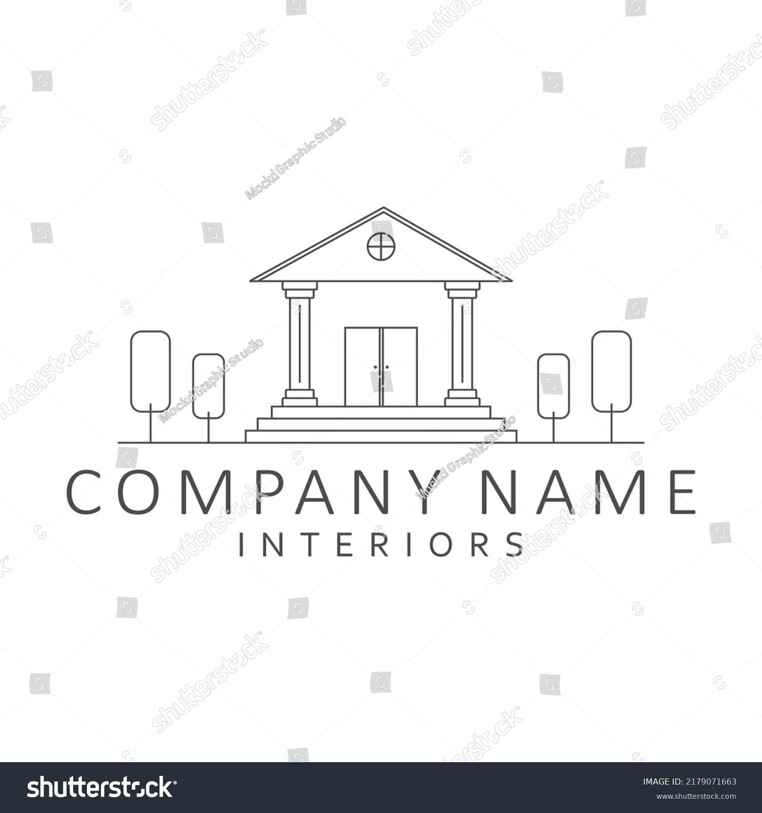 Interior Construction Logo Vector Icon Illustration Stock Vector ...