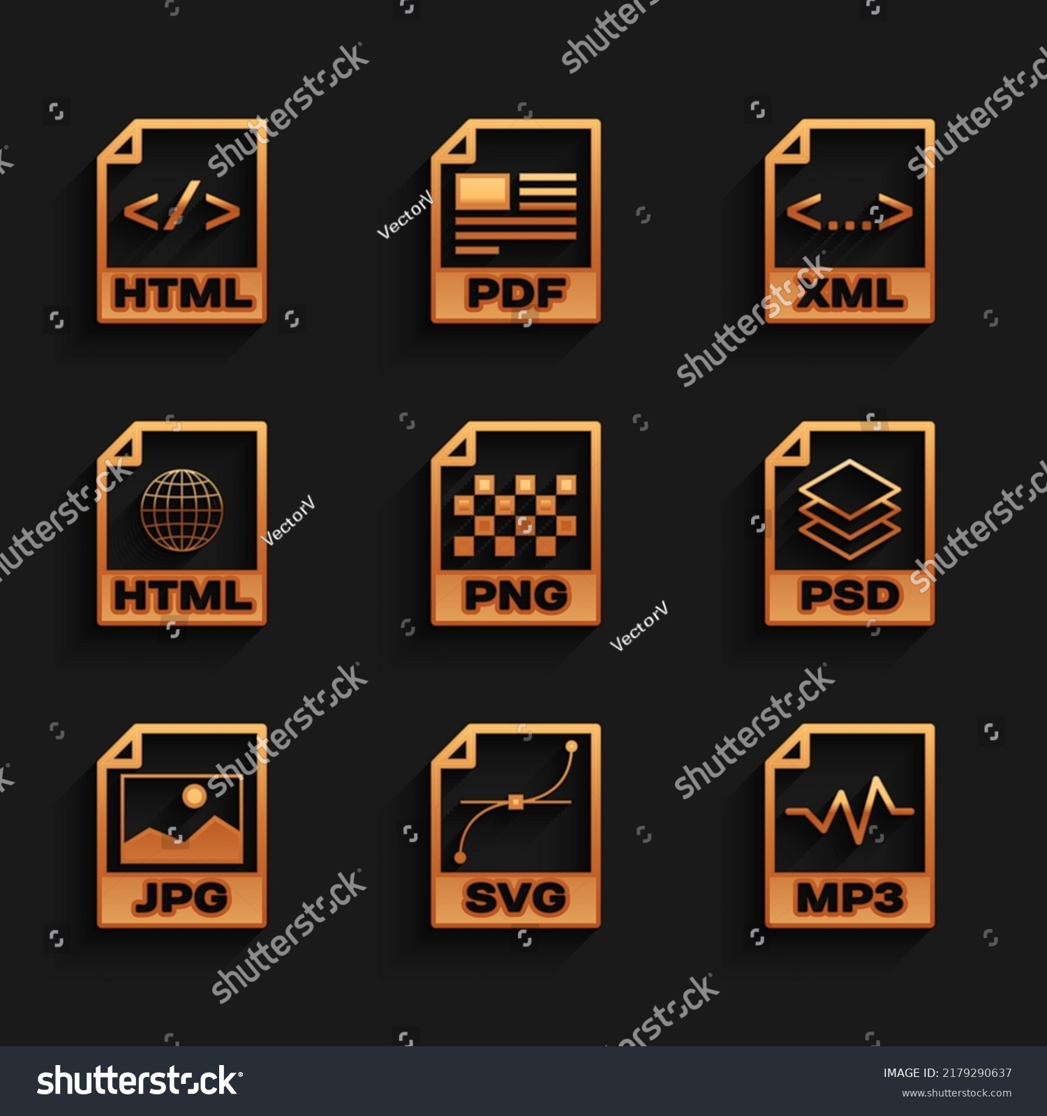 Set Png File Document Svg Mp3 Stock Vector (Royalty Free) 2179290637 ... Set Png File Document Svg Mp3 Stock Vector (Royalty Free) 2179290637 ...