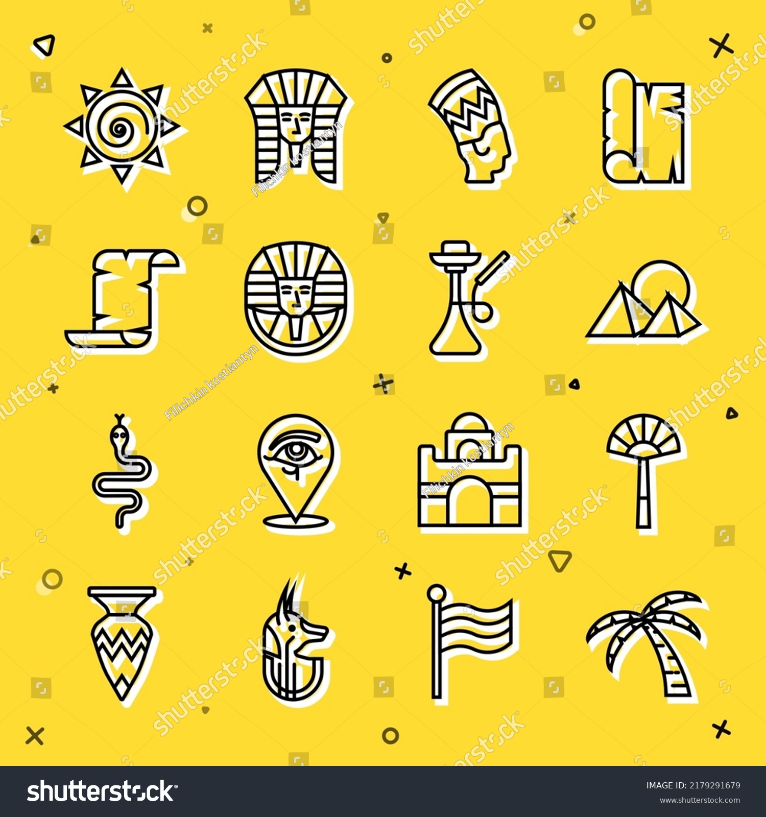 Set Line Tropical Palm Tree Egyptian Stock Vector (Royalty Free ... Set Line Tropical Palm Tree Egyptian Stock Vector (Royalty Free ...