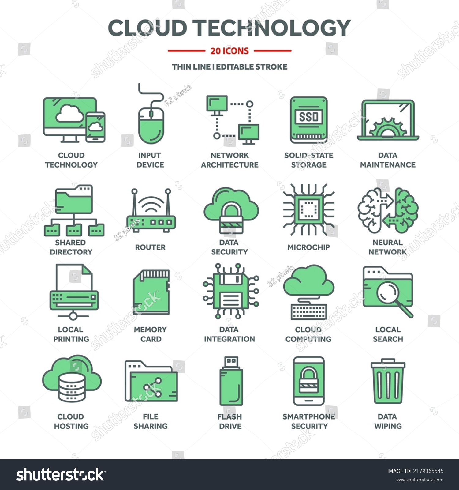 Cloud Computing Internet Technology Database Remote Stock Vector (Royalty Free) 2179365545 ...
