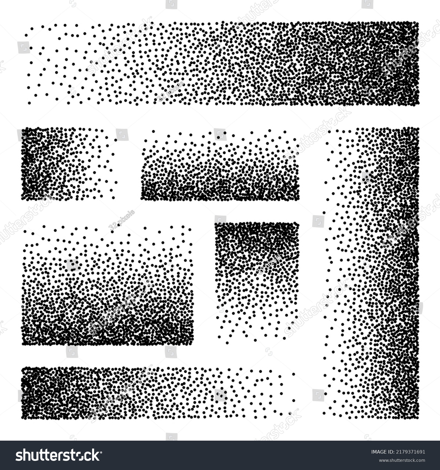Stipple Pattern Dotted Rectangular Design Elements Stock Vector ...