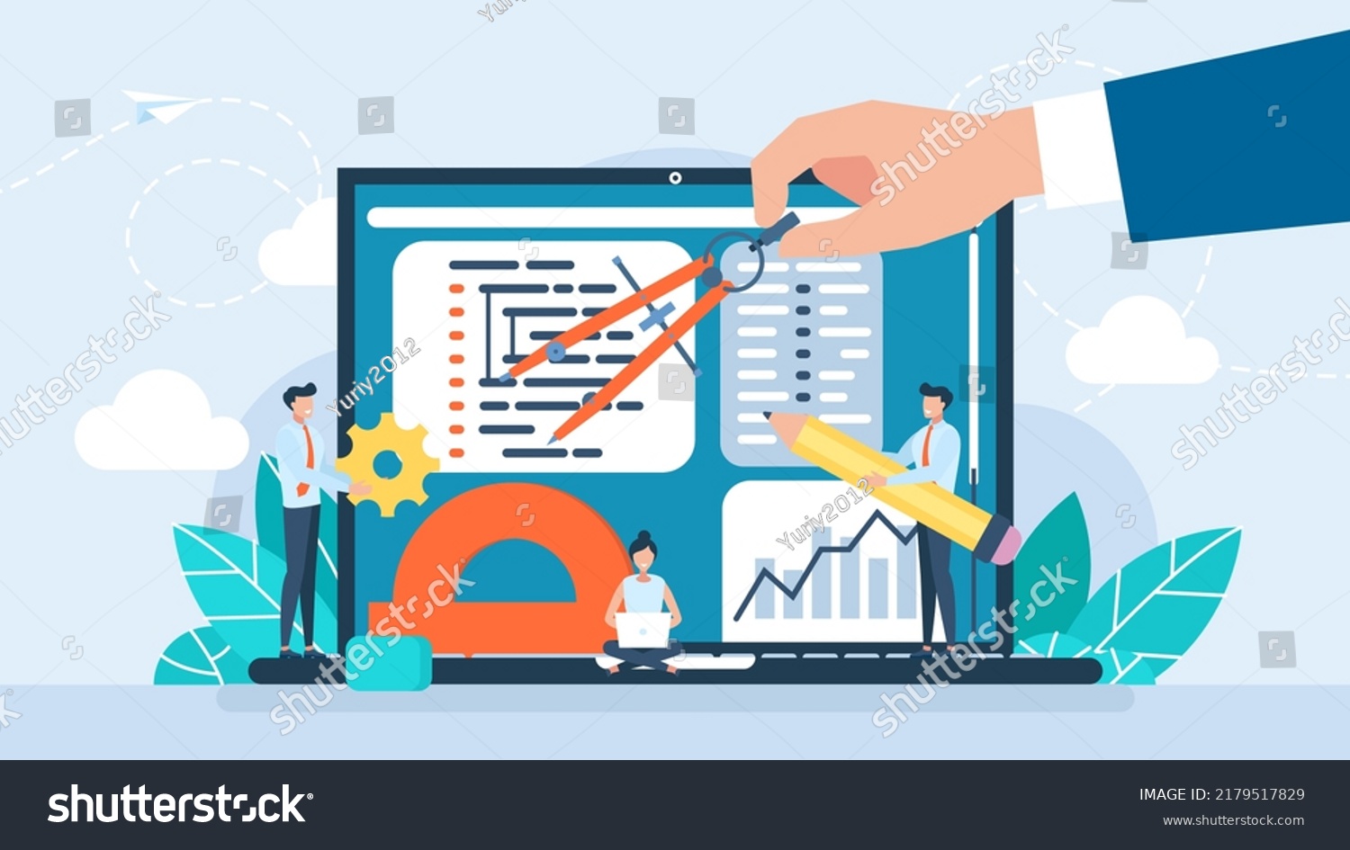 Programming Support Concept Script Coding Programming Stock Vector
