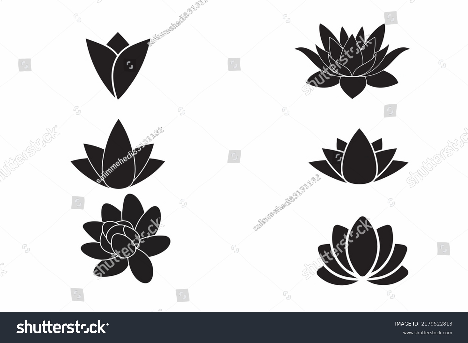 Lotus Flowers Icon Set Flat Style Stock Vector (Royalty Free ... Lotus Flowers Icon Set Flat Style Stock Vector (Royalty Free ...