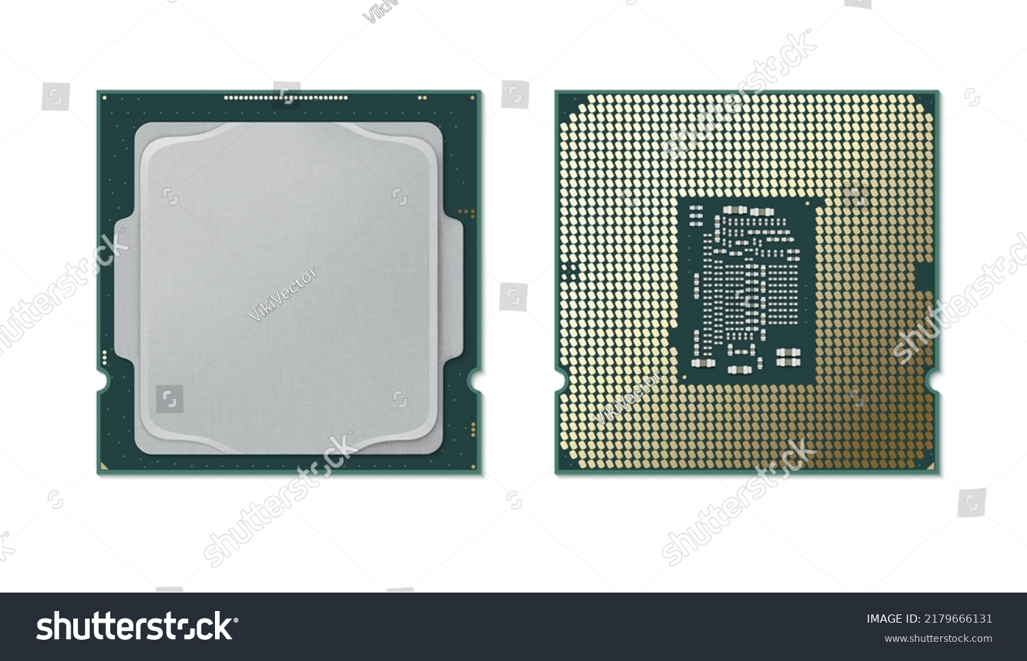 La vista frontal del microchip semiconductor: vector de stock (libre de ...