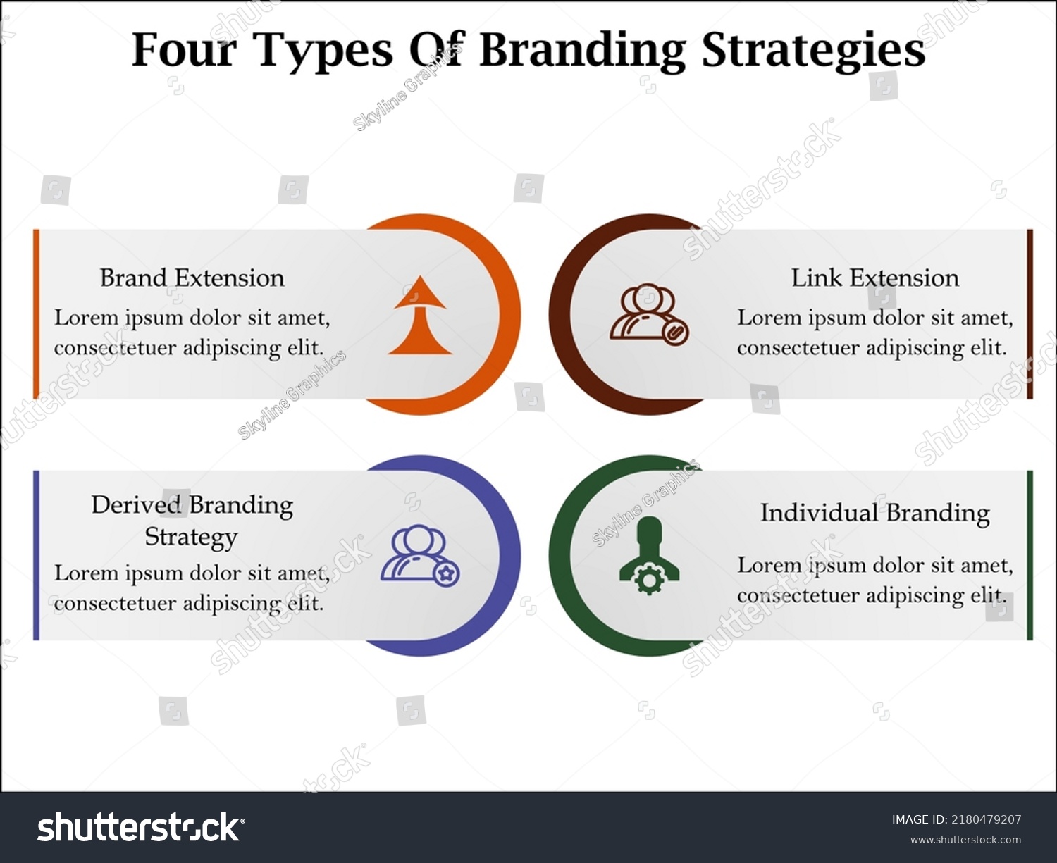 Four Types Branding Strategies Icons Description Stock Vector (Royalty ...