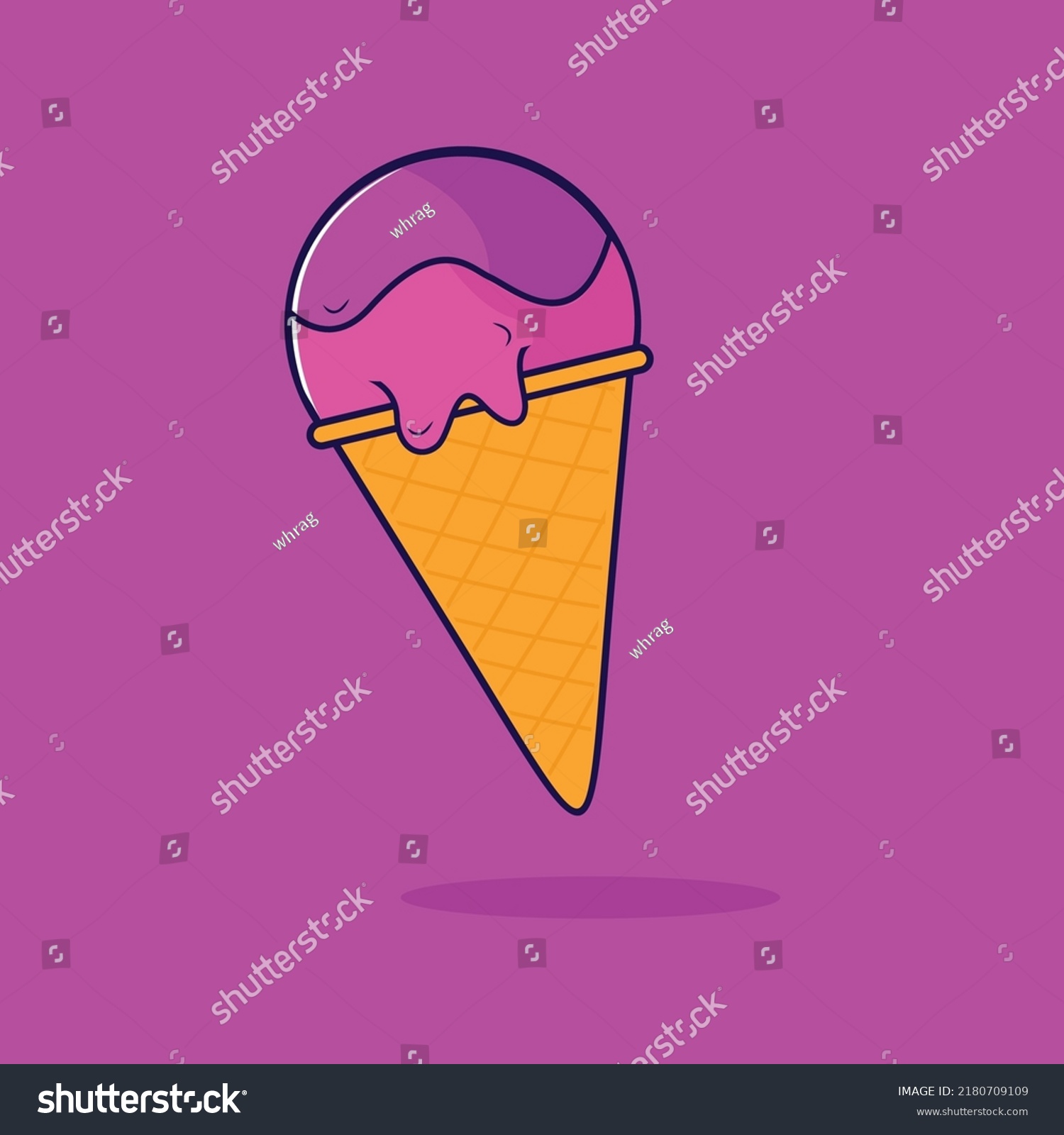 Ice Cream Cartoon Vector Illustrationvector Art Stock Vector Royalty
