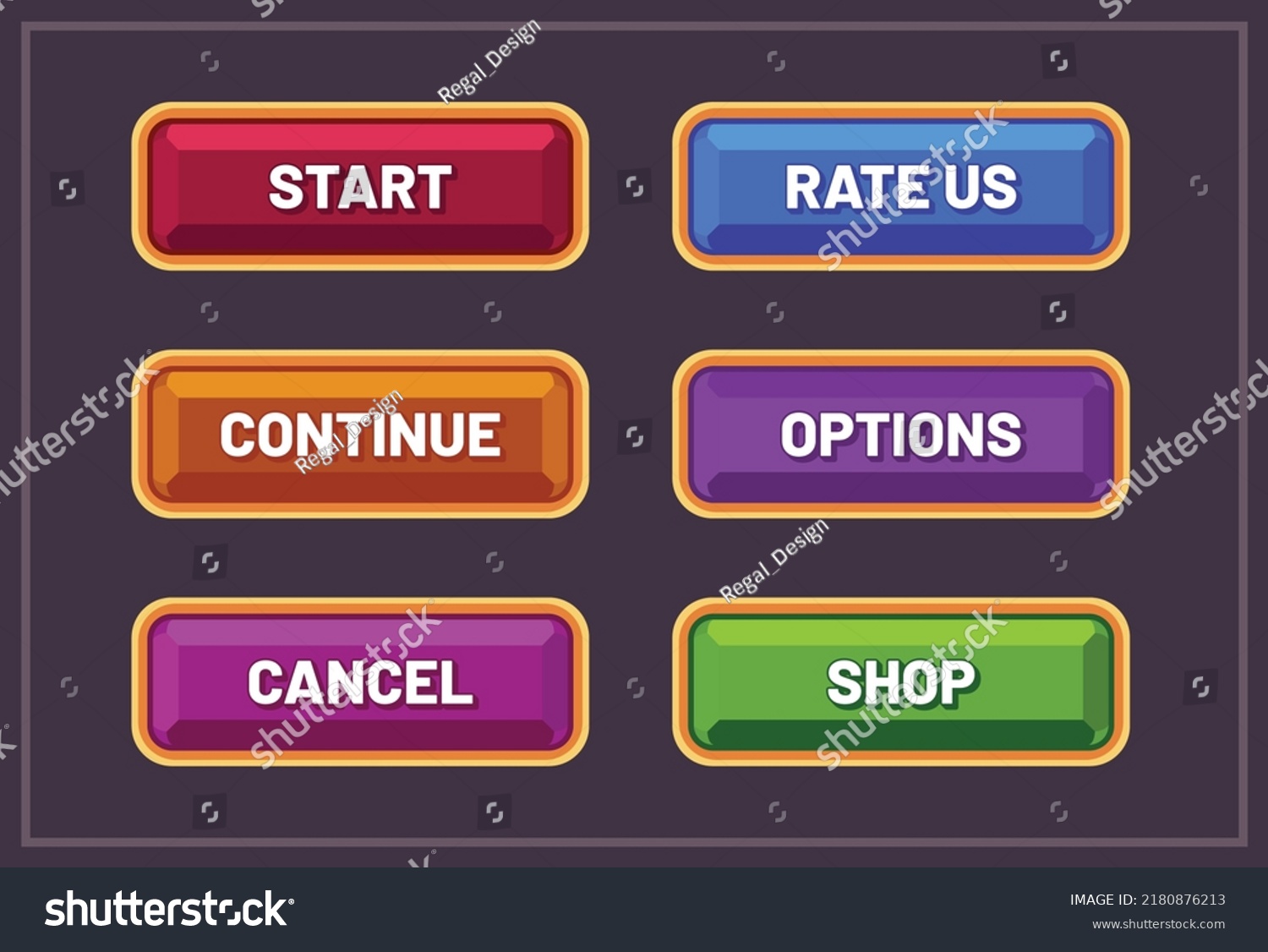 Game Ui Set Buttons Gui Build Stock Vector (Royalty Free) 2180876213 ...