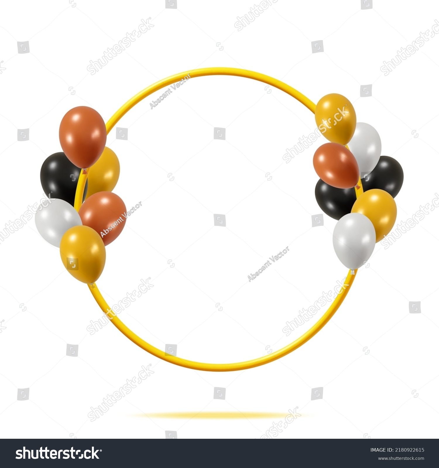 3d Shiny Balloon Border Ring Isolated Stock Vector Royalty Free
