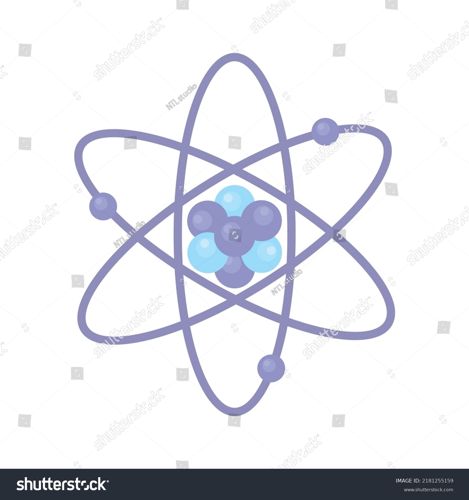 Atomic Structure Modern Semi Flat Color Stock Vector Royalty Free