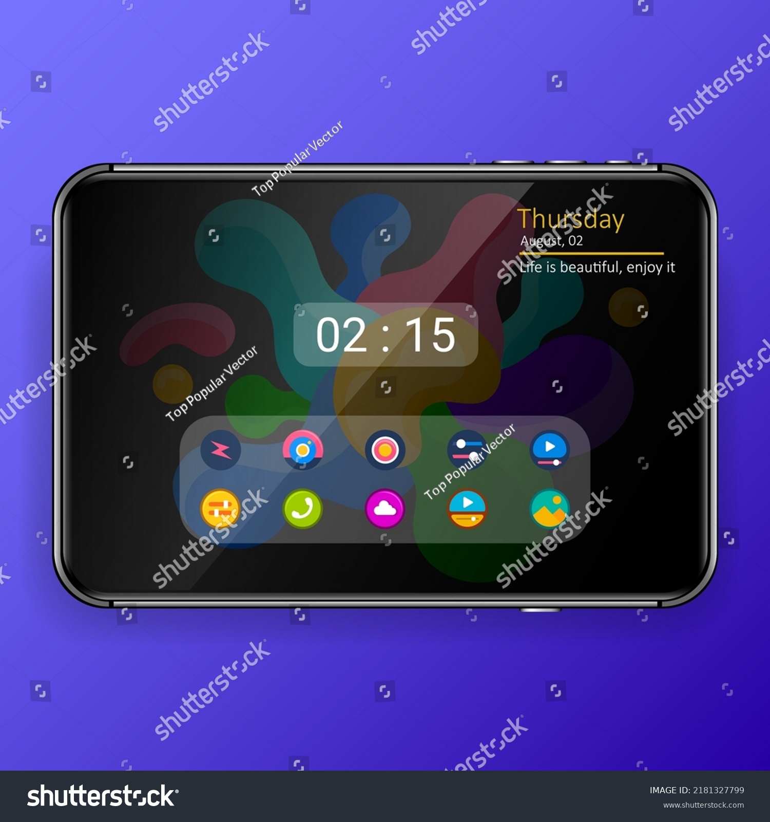 Home Screen Mobile Application User Interface Stock Vector Royalty Free 2181327799 Shutterstock