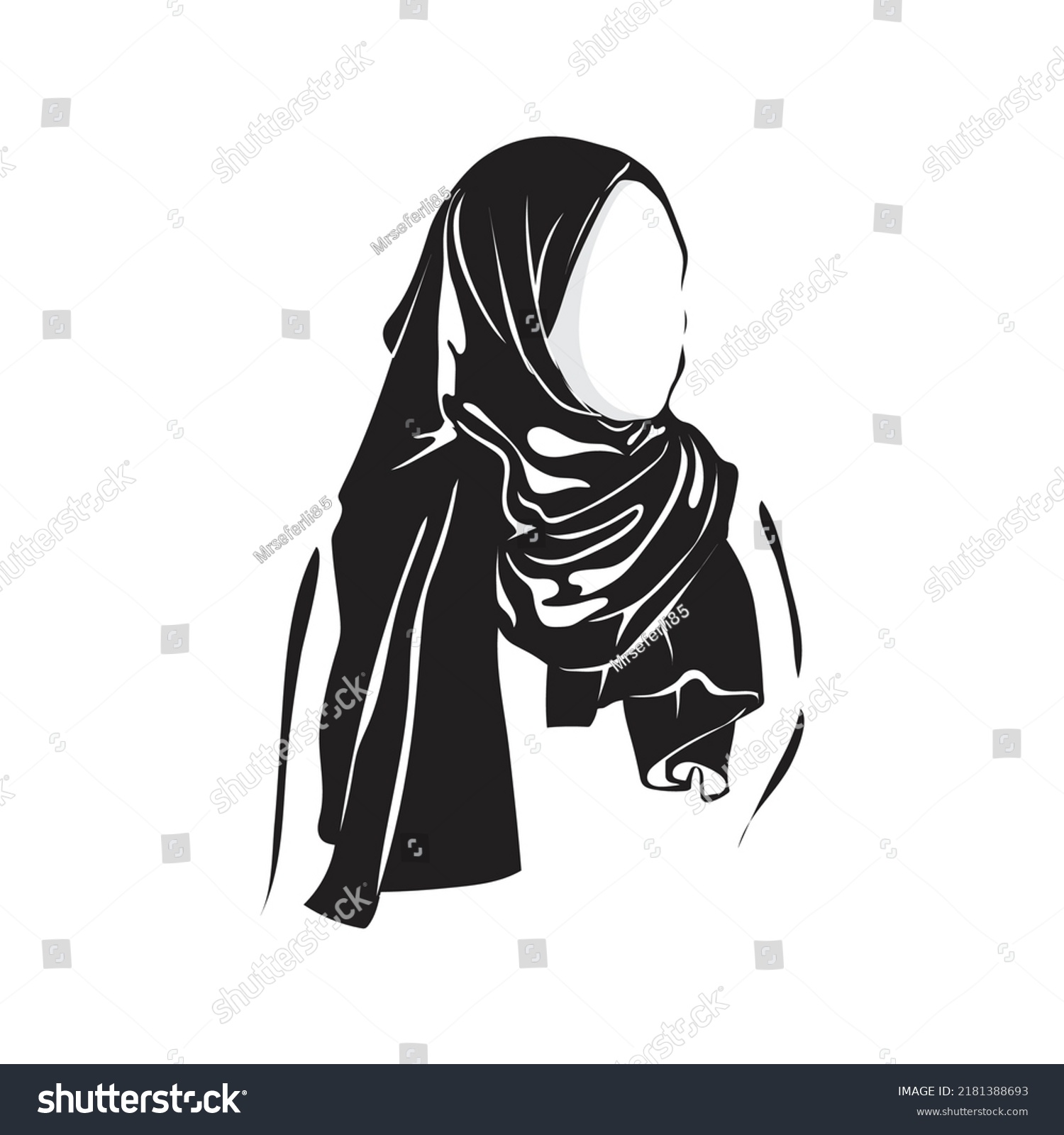 Vector Silhouette Drawing Muslim Woman Hijab Stock Vector (Royalty Free ... Vector Silhouette Drawing Muslim Woman Hijab Stock Vector (Royalty Free ...