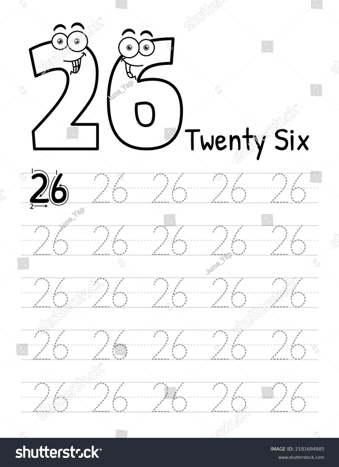 Number Tracing Interior Kids Children Writing Stock Vector (Royalty ... Number Tracing Interior Kids Children Writing Stock Vector (Royalty ...